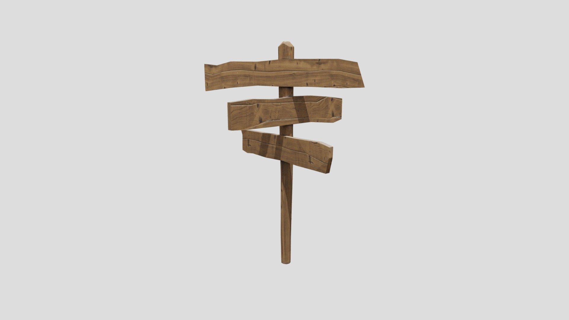 Low-Poly Wooden Sign made of Three Angled Planks - Download Free 3D ...
