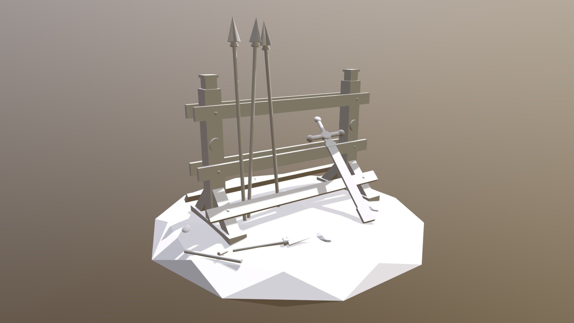 Weapon rack simple - 3D model by GuyIncognit0 [5f085cb] - Sketchfab