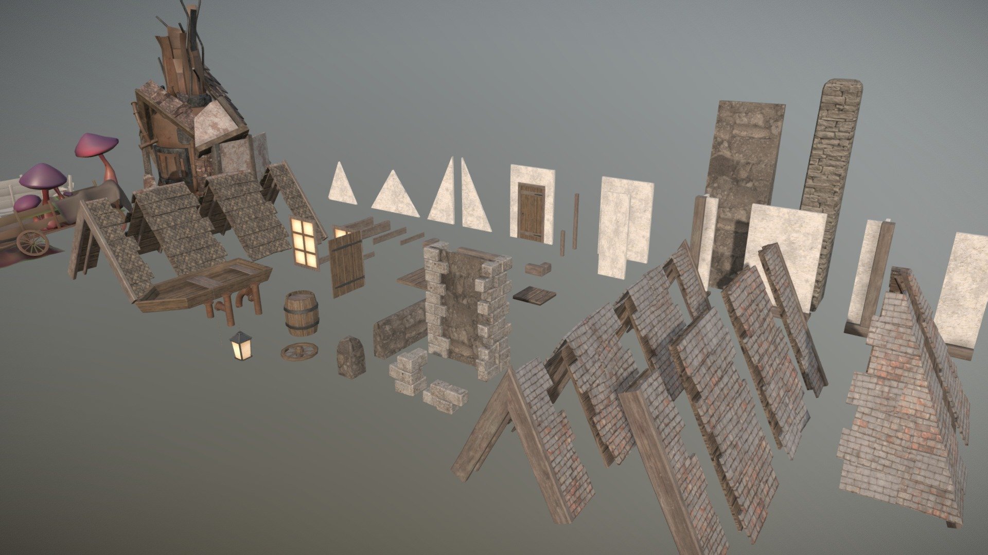 Modular Medieval Town Assets - 3D model by JustFitz [5f11406] - Sketchfab