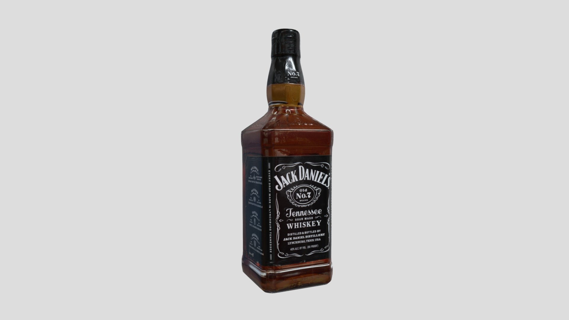 Jack Daniel's JD bottle - 3D model by absuk [5f14228] - Sketchfab