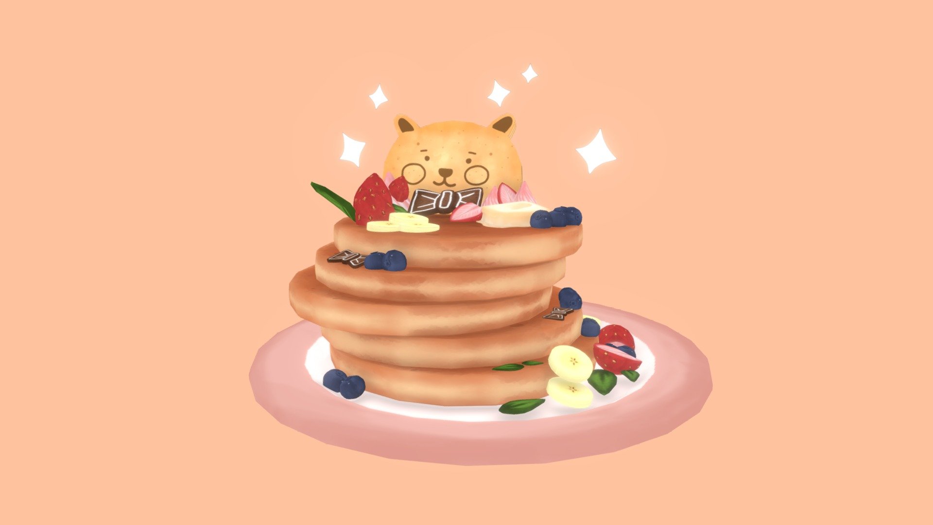 Pancakes Stack - 3D model by pauloski [5f16072] - Sketchfab