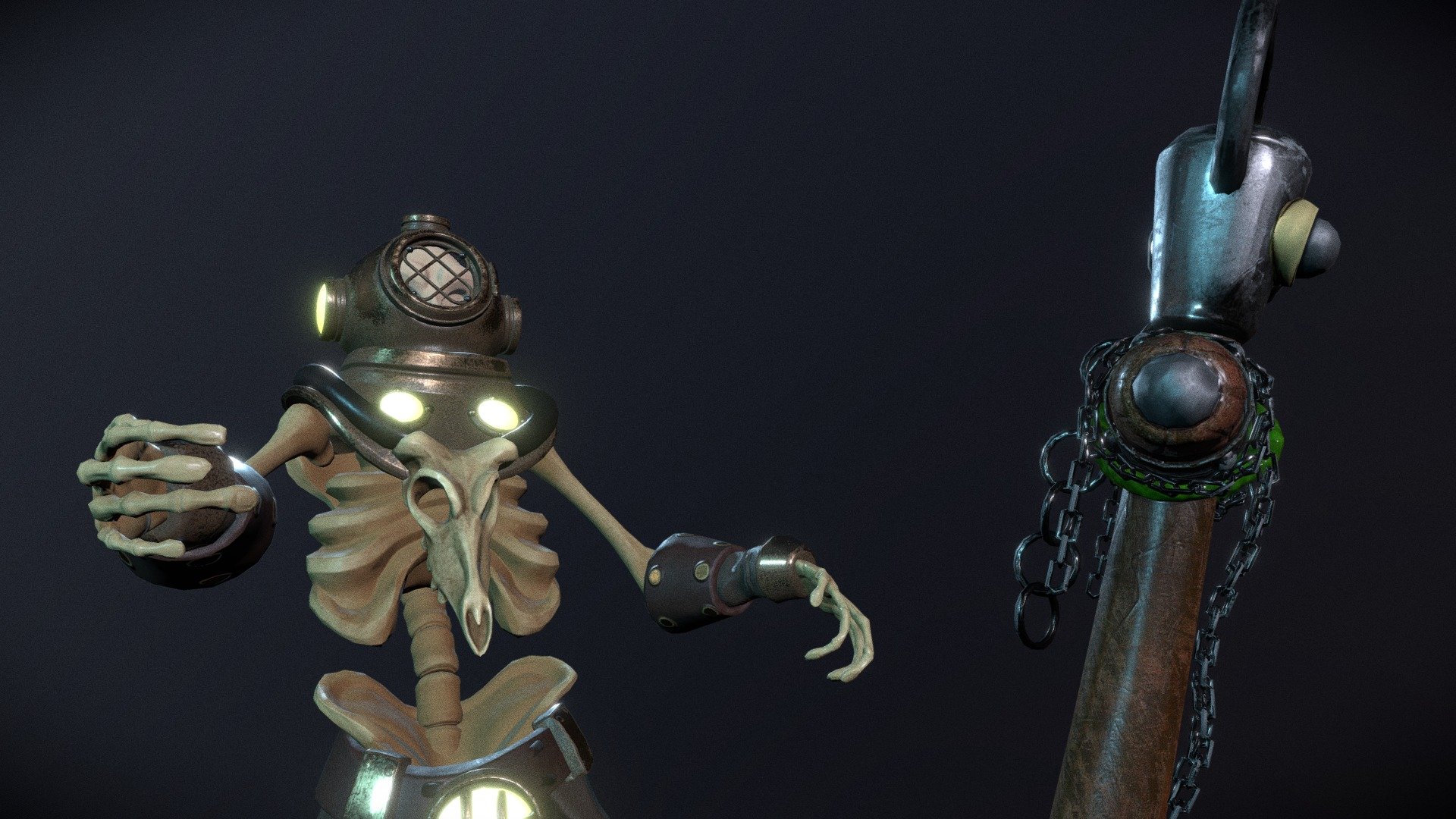 Diver skeleton - Download Free 3D model by EndermaxSokaris [5f1f0a4 ...