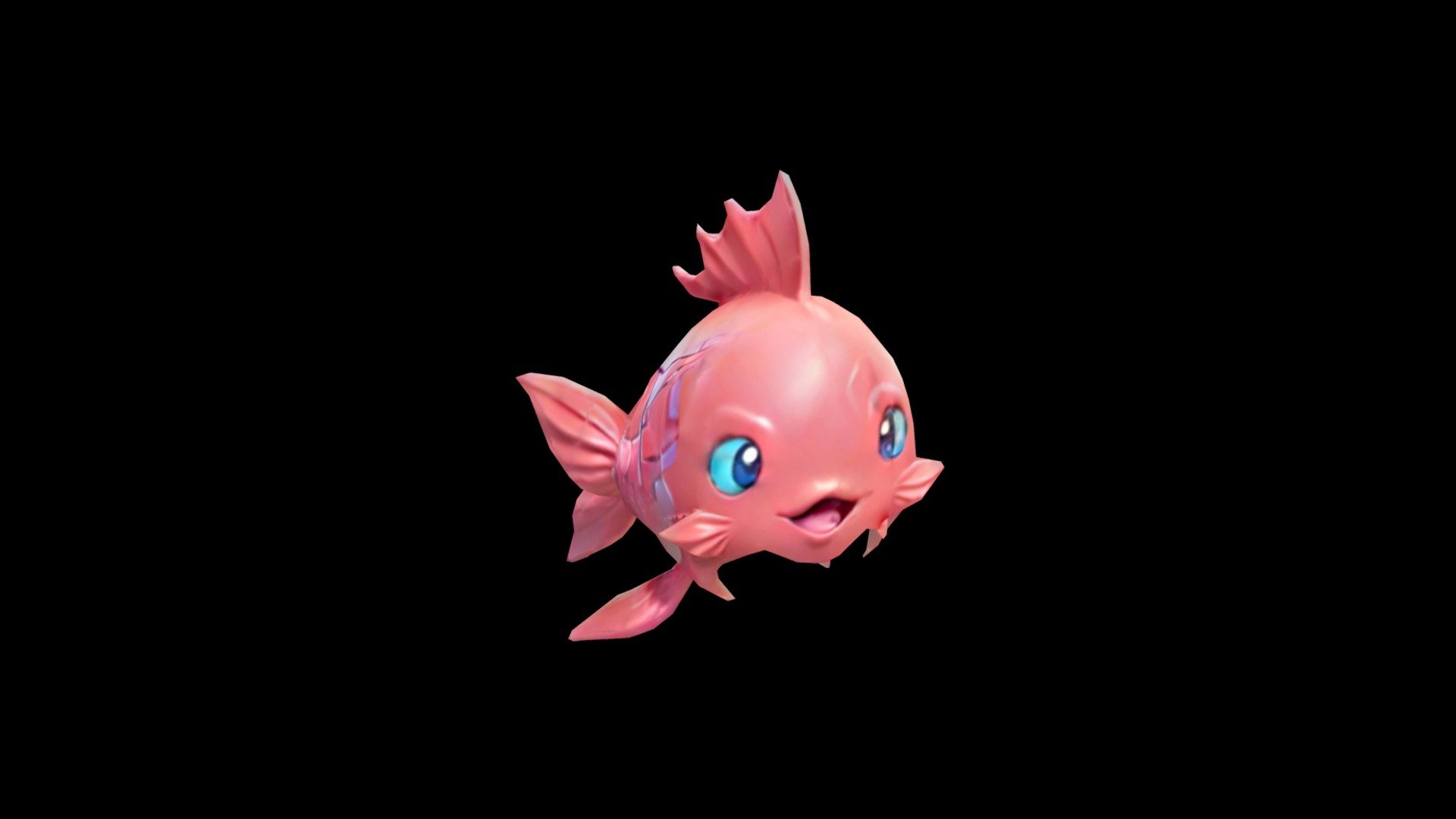 Drawing of a large, friendly pink goldfish in an - Download Free 3D ...