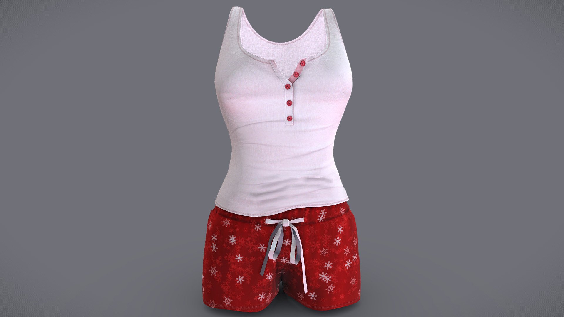 Female Shorts And Tank Top Pyjama Set - Buy Royalty Free 3D model by ...