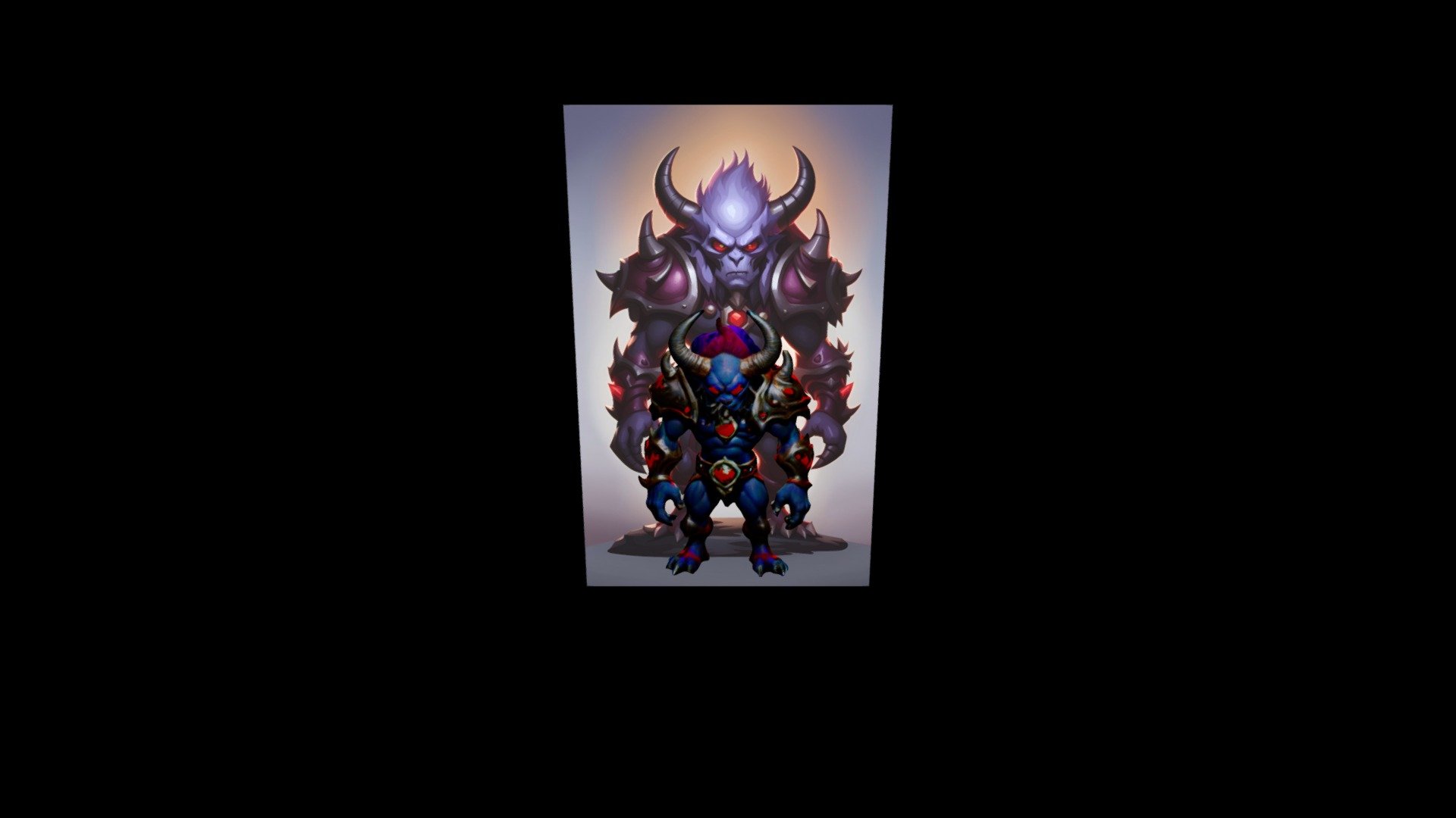 a of a cartoon character of a demon with horns, - Download Free 3D ...