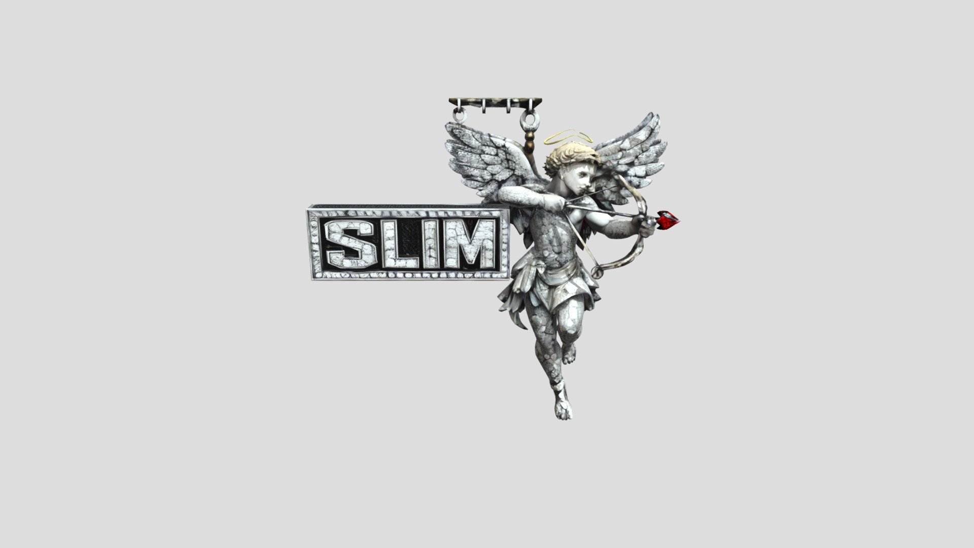 jeweled angel pendant aiming a heart-tipped arr - 3D model by blockshed ...