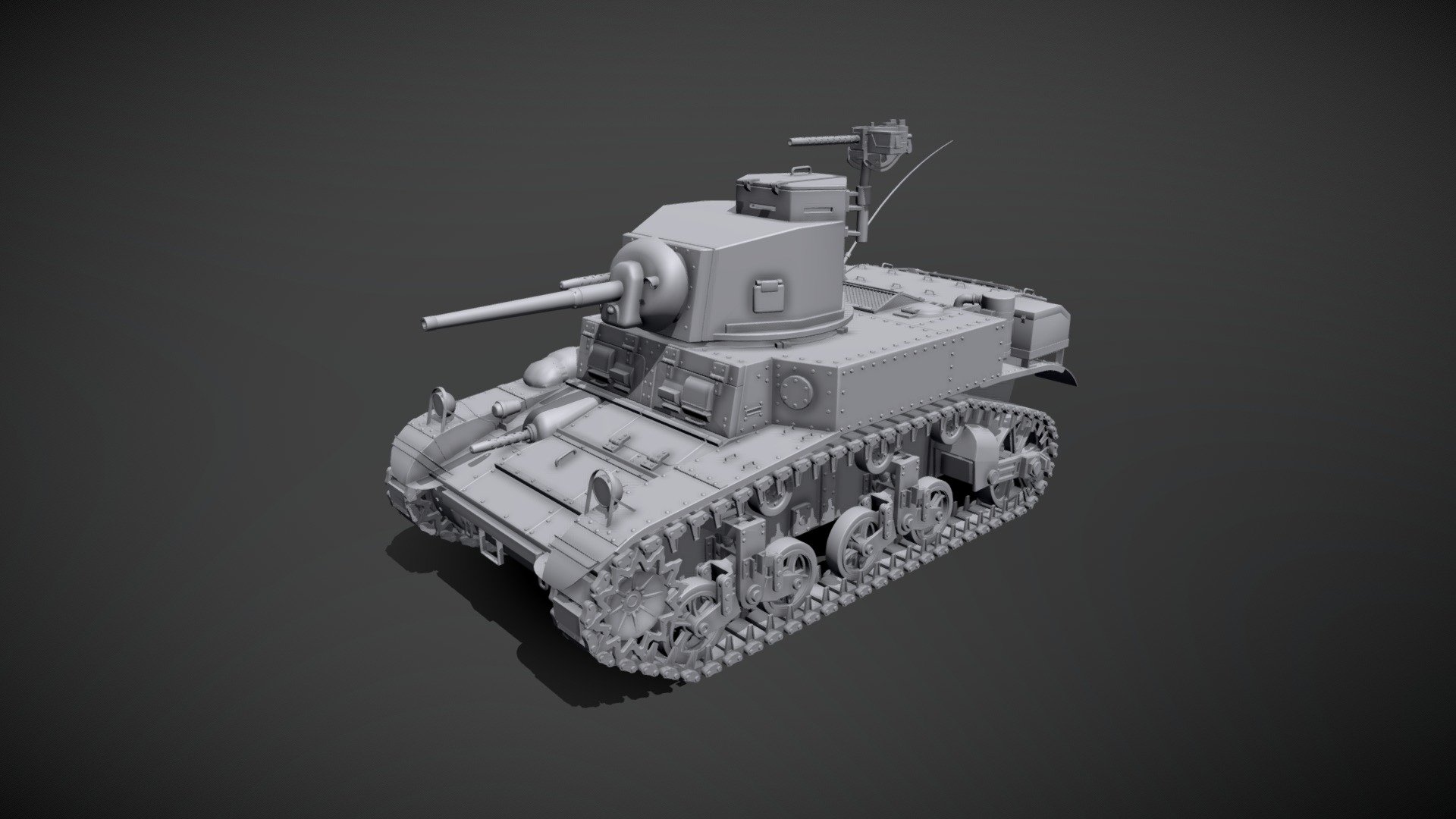 M3 Light Tank Stuart - Early Production - Buy Royalty Free 3D model by Panaristi [5f307bf ...