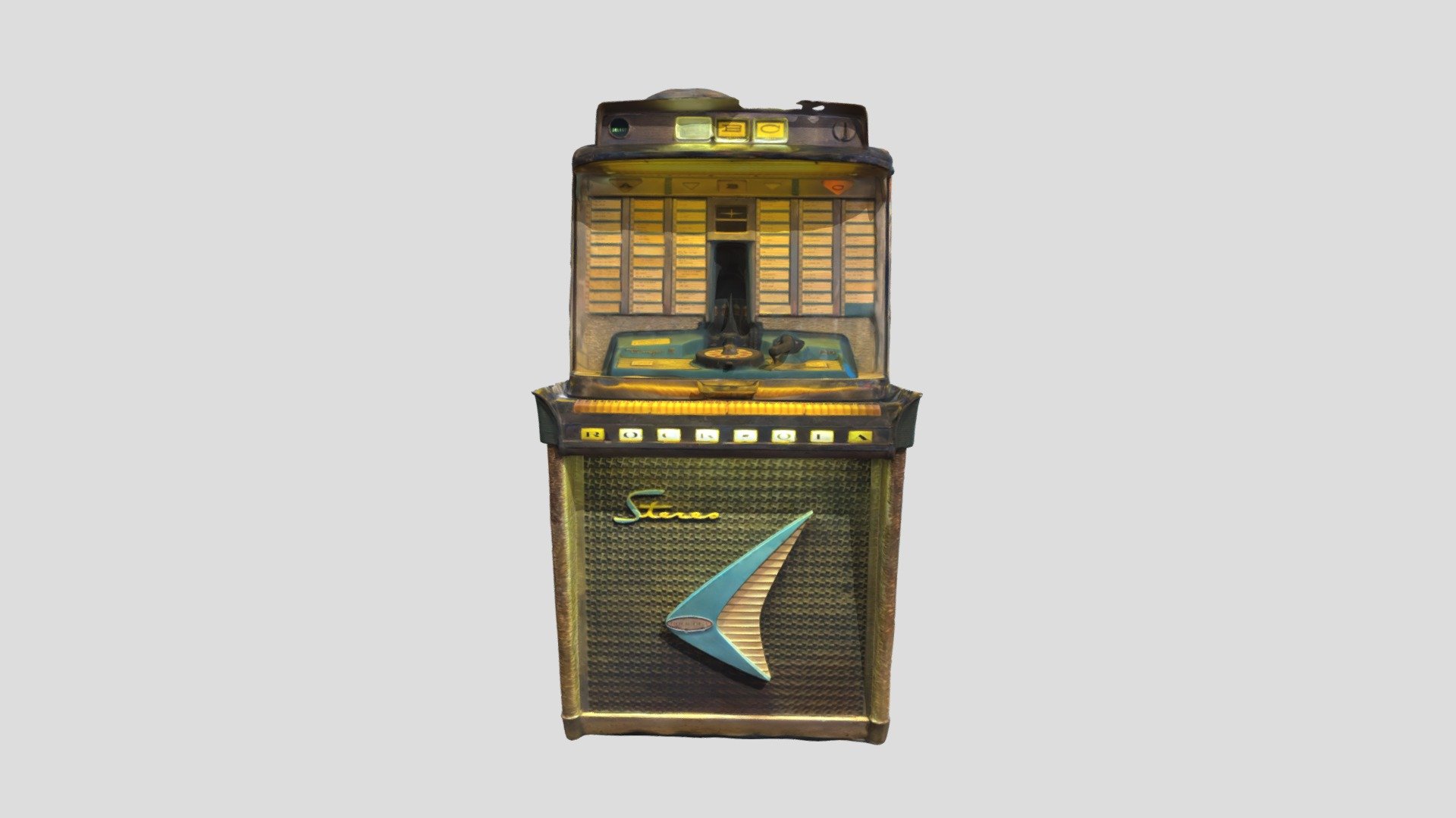 retro vintage 50s era Jukebox with Lights On - Buy Royalty Free 3D ...