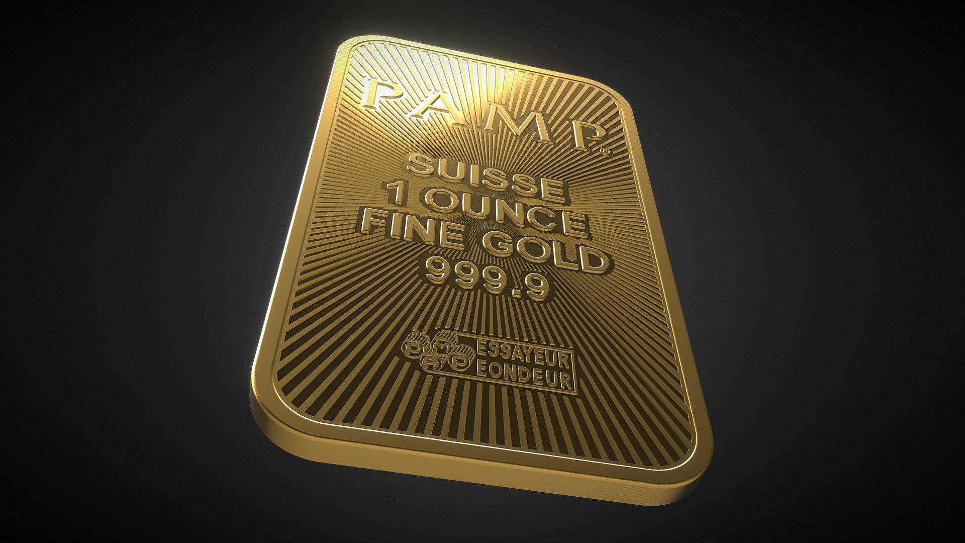 GOLD BAR 1oz PAMP Suisse TROY OUNCE - 3D model by OLfreebond [5f33d7c ...