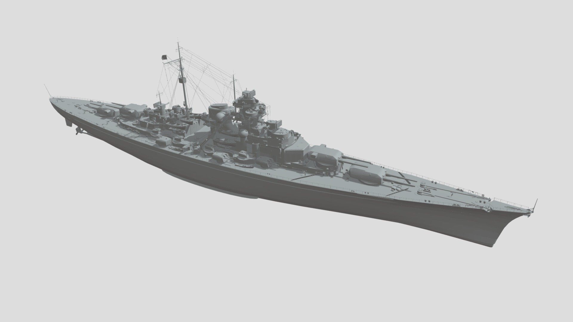 Bismarck Battleship 3D Model - 3D model by MTBH [5f3dae6] - Sketchfab