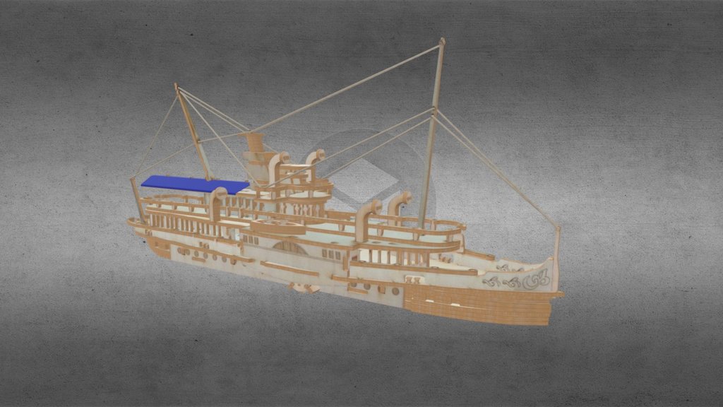 Wooden Toy Ship - 3D model by GuntarsM [5f43b68] - Sketchfab