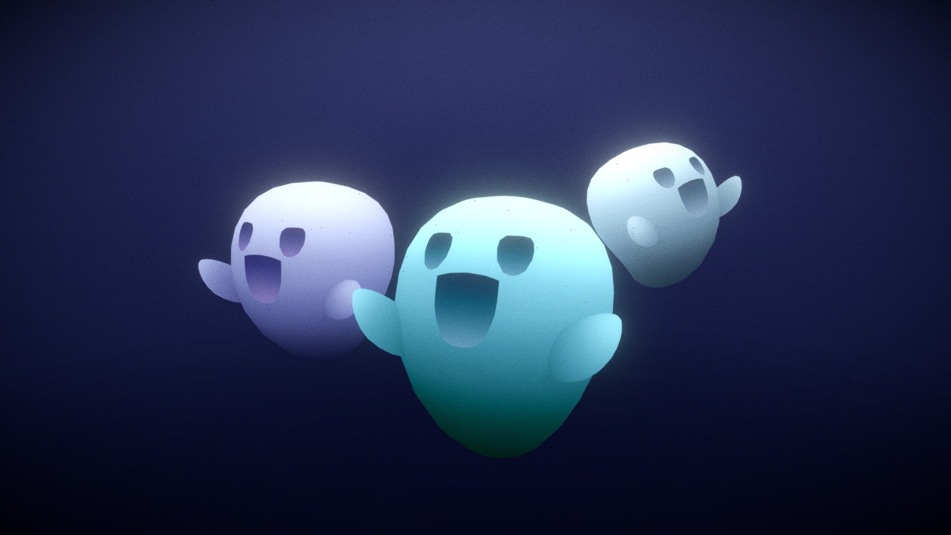 Cute Ghosts Halloween - Buy Royalty Free 3D model by Stylized Box ...