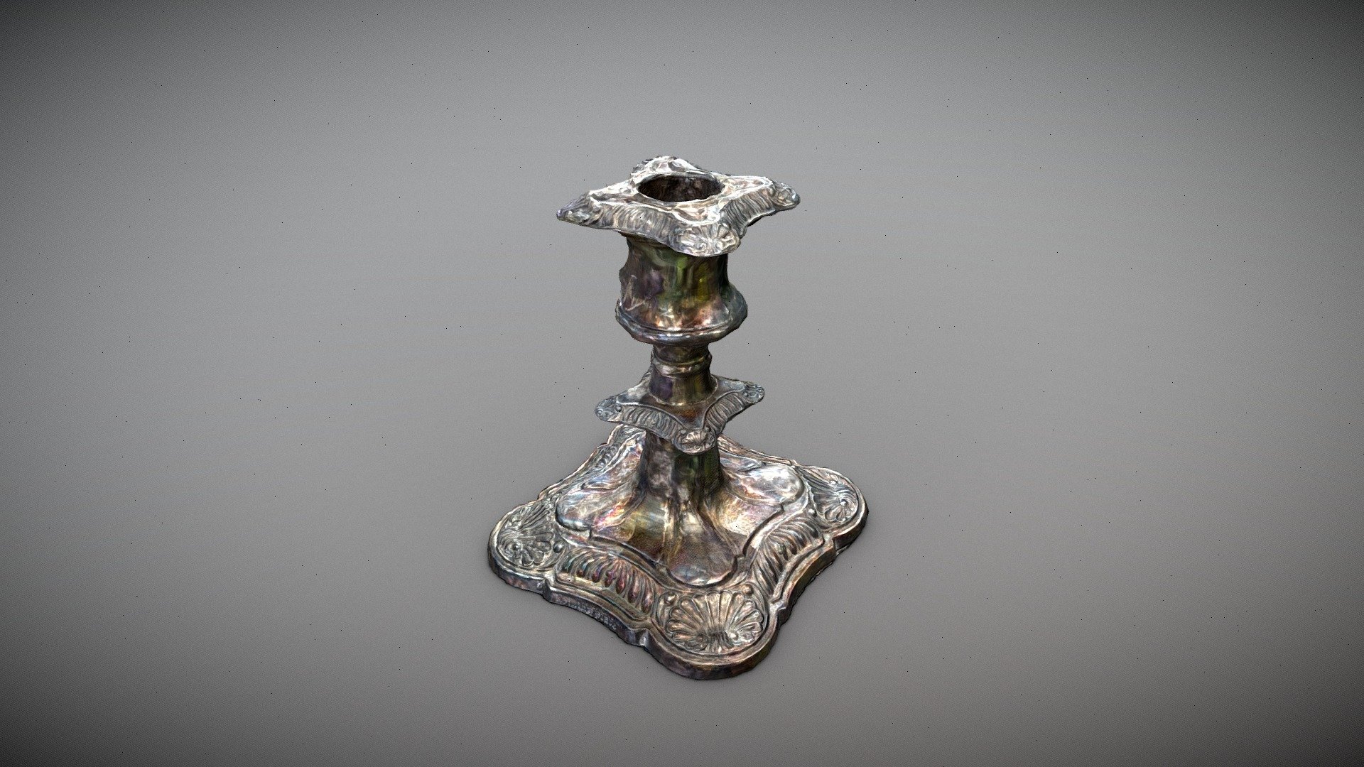 Silver Plate Candlestick Vintage Raw Scan - Download Free 3D model by ...