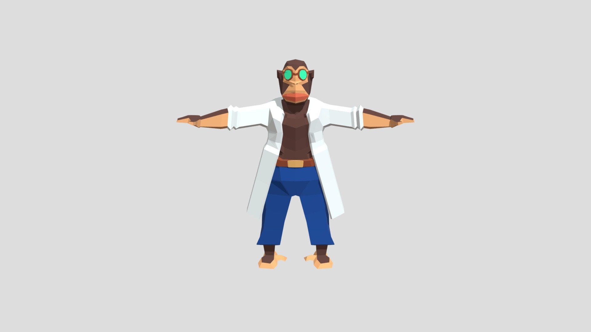 Scientist monkey - 3D model by josephineburns [5f4cee1] - Sketchfab