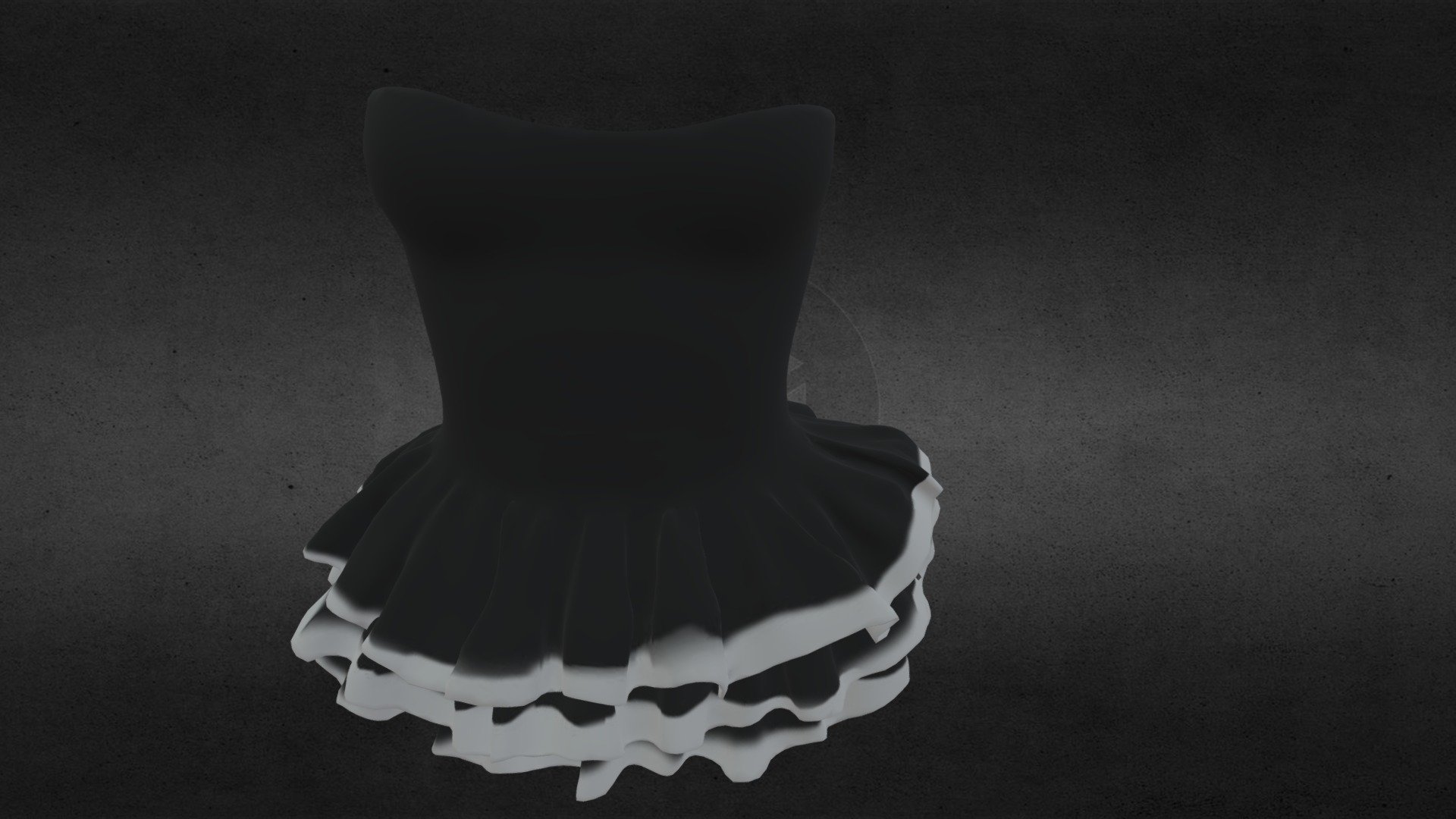 White snow ruffled dress - 3D model by Pulsion_one [5f54232] - Sketchfab