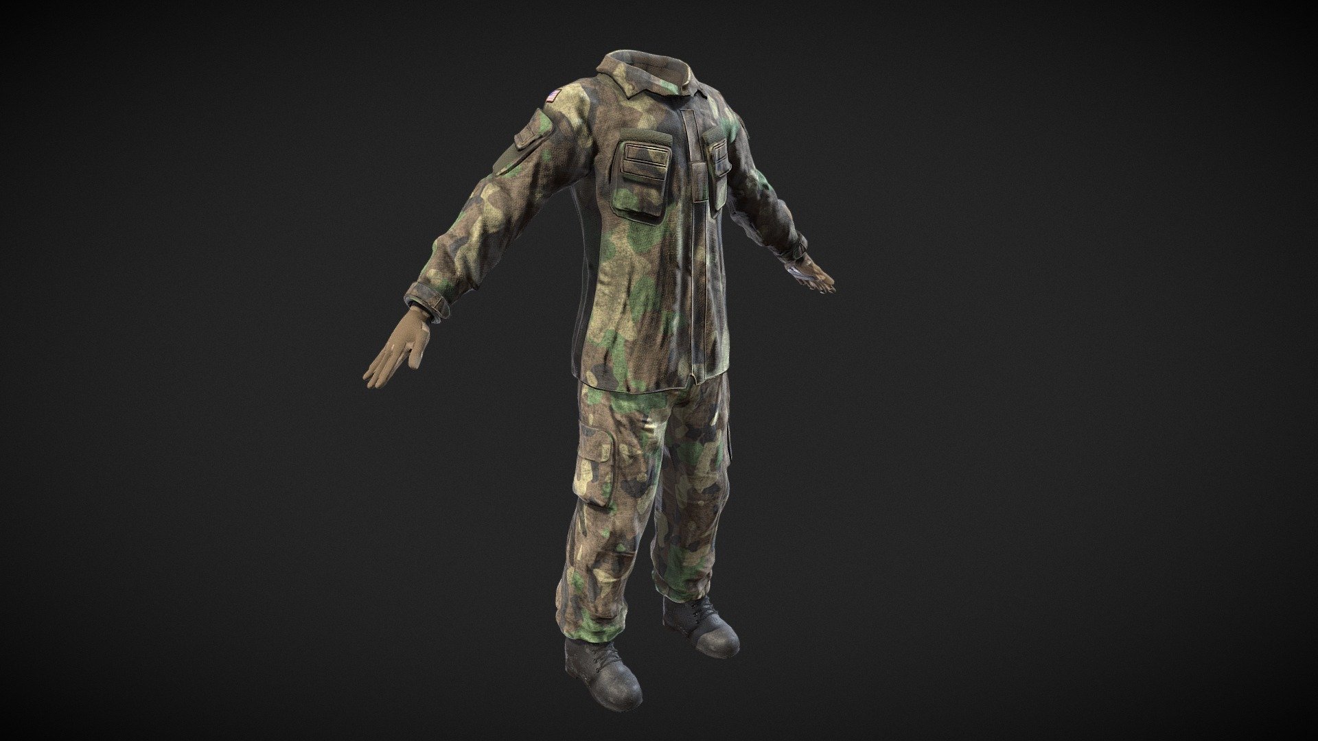 US Military Woodland Uniform M80 - Buy Royalty Free 3D model by ...