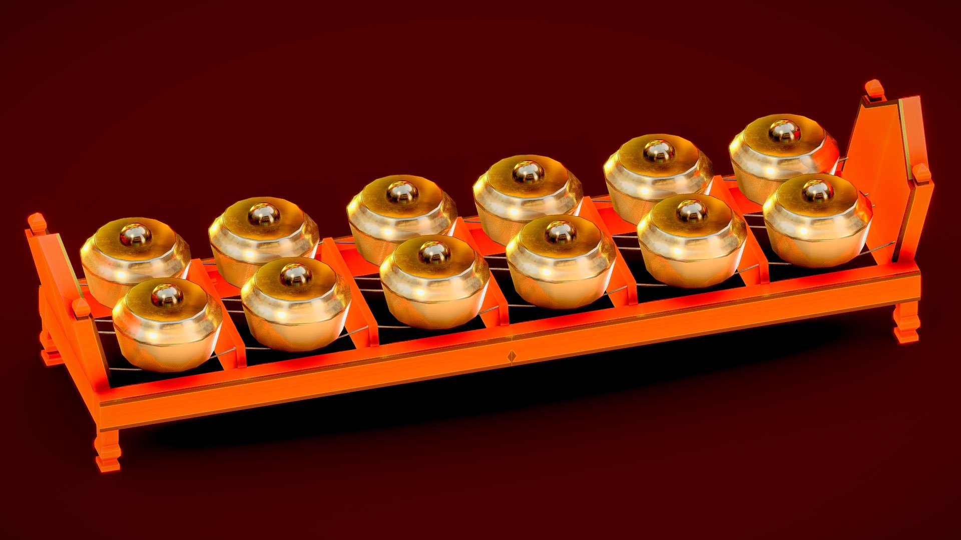 Traditional Instrument - Bonang - Buy Royalty Free 3D model by Assemblr ...