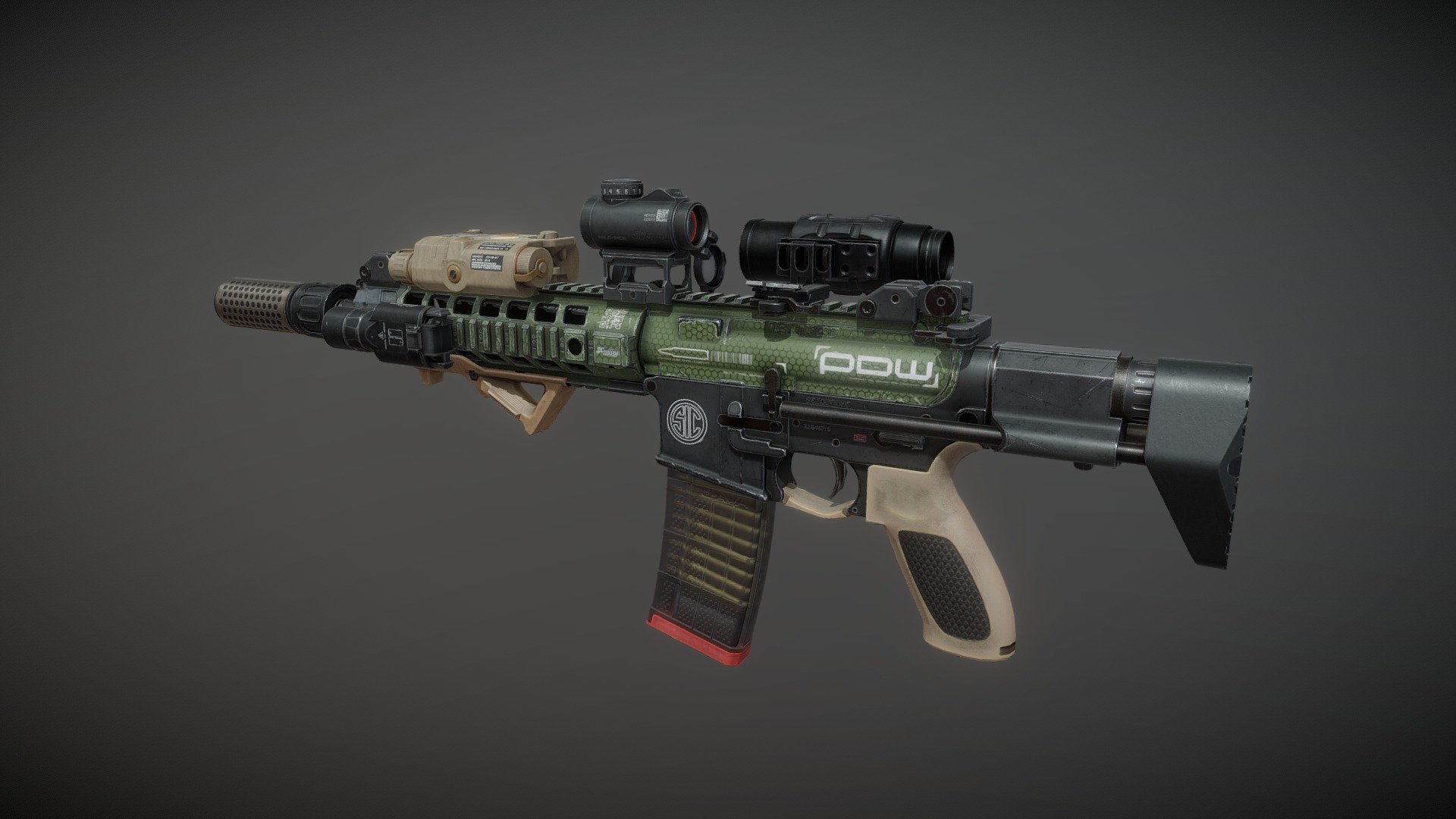 Sig516 Assault Rifle 'OD Custom' - 3D model by TonaTerry [5f60f20 ...