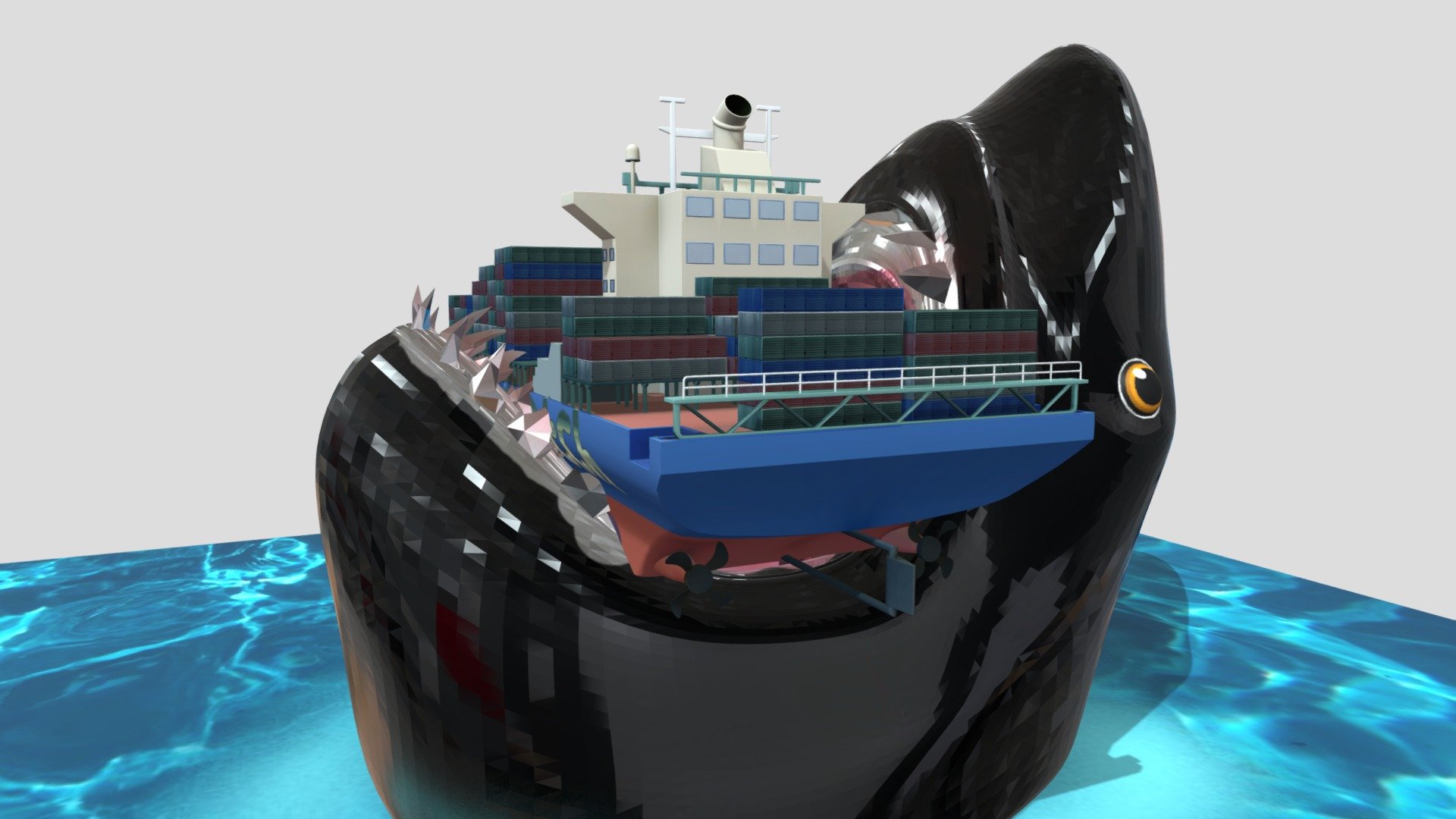 Megalodon VS Ship - Download Free 3D model by Gagana Geesara Perera (@GaganaGeesaraPerera ...