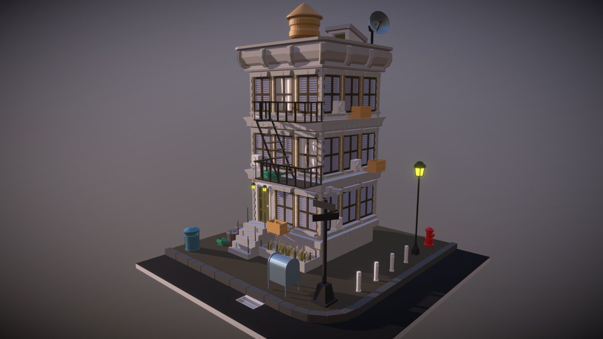 Low Poly Urban Apartment - Download Free 3D model by chohsunlu [5f6b393 ...