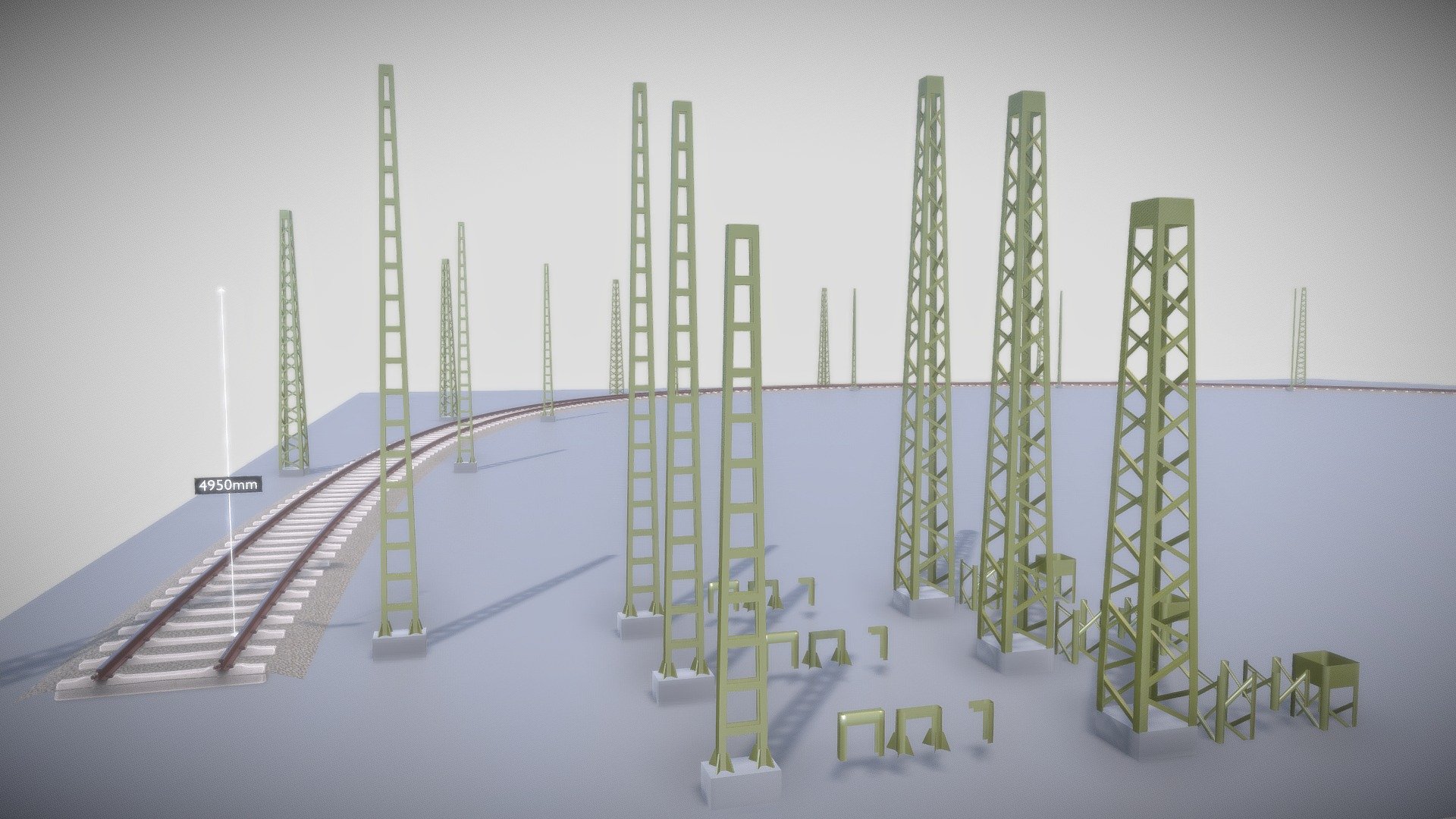 Railway Overhead Lines (WIP-1) - 3D model by VIS-All-3D (@VIS-All ...