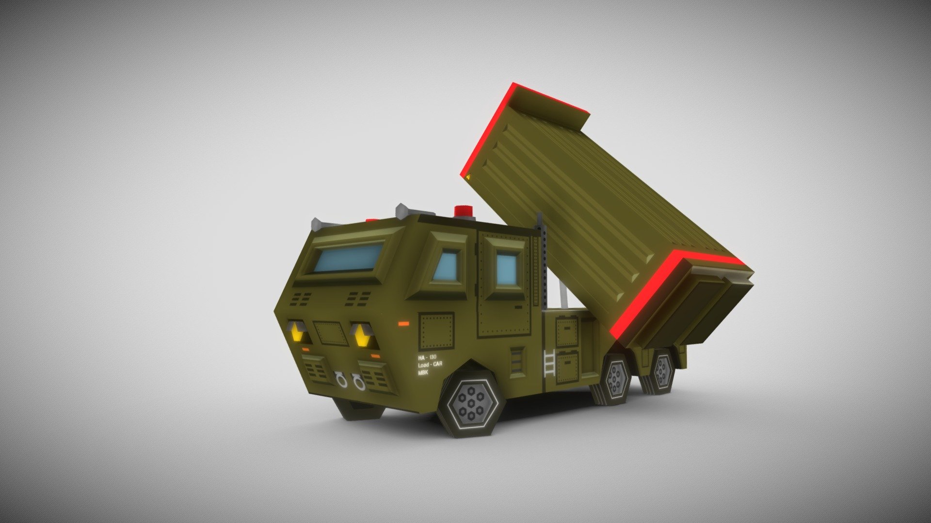 Low Poly Army truck - Missile Launcher - 3D model by Hamid Amini (@h ...