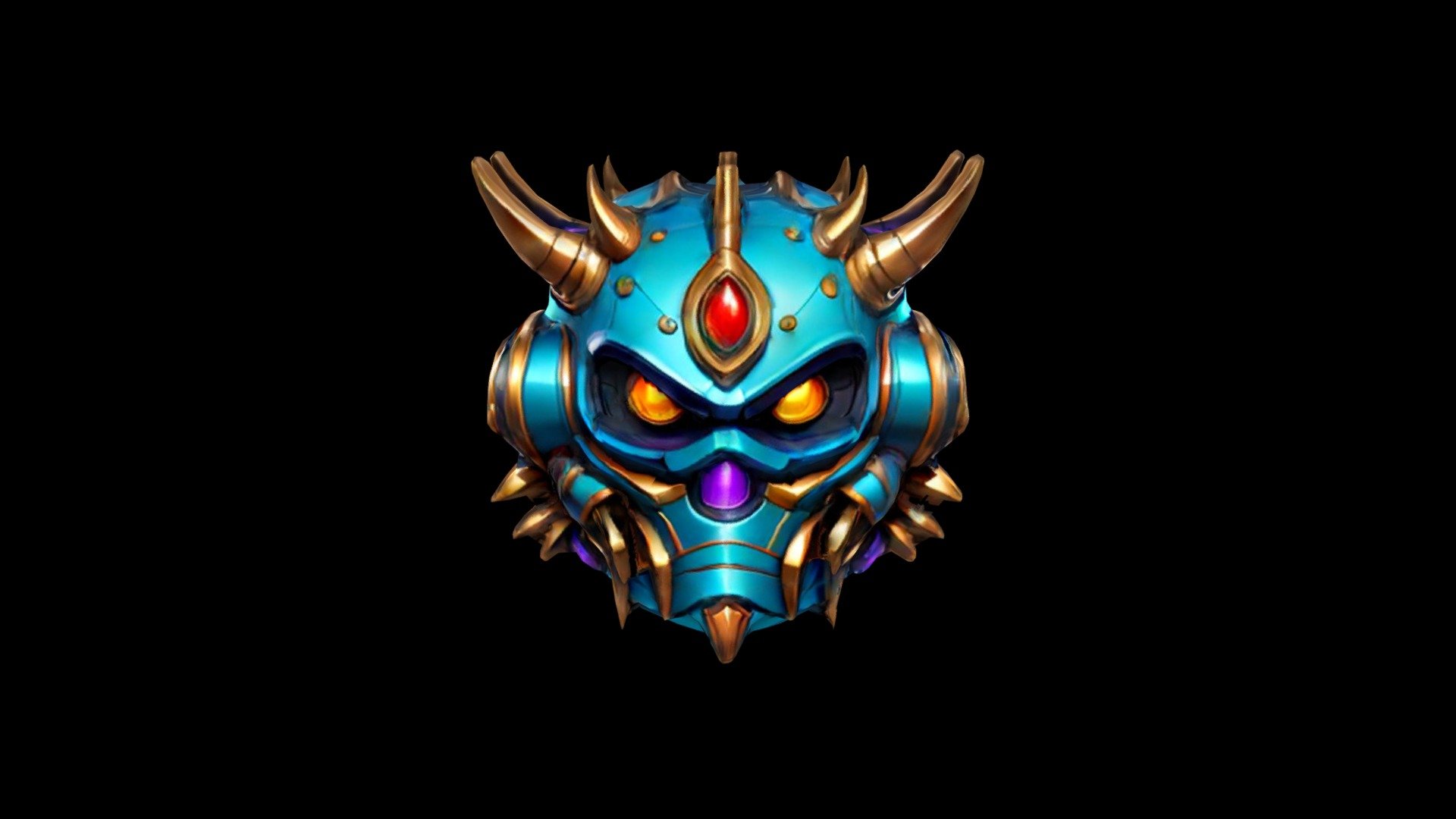 The image features a blue and gold mask with glo - Download Free 3D ...