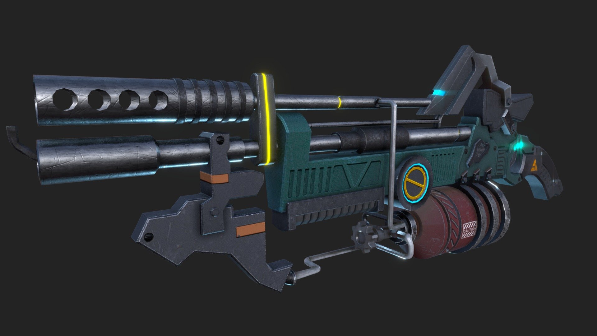 Sci-fi FlameThrower - 3D model by Charles Smith (Blitz Mobile Apps ...
