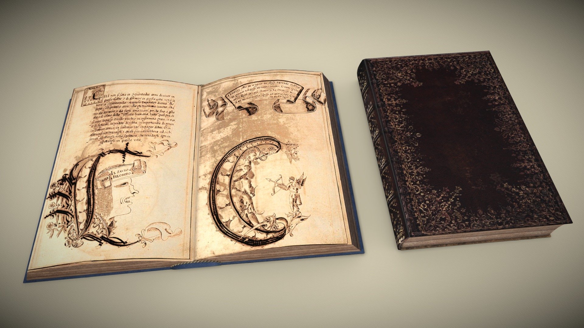 historical books PBR low-poly 3D model - Buy Royalty Free 3D model by ...