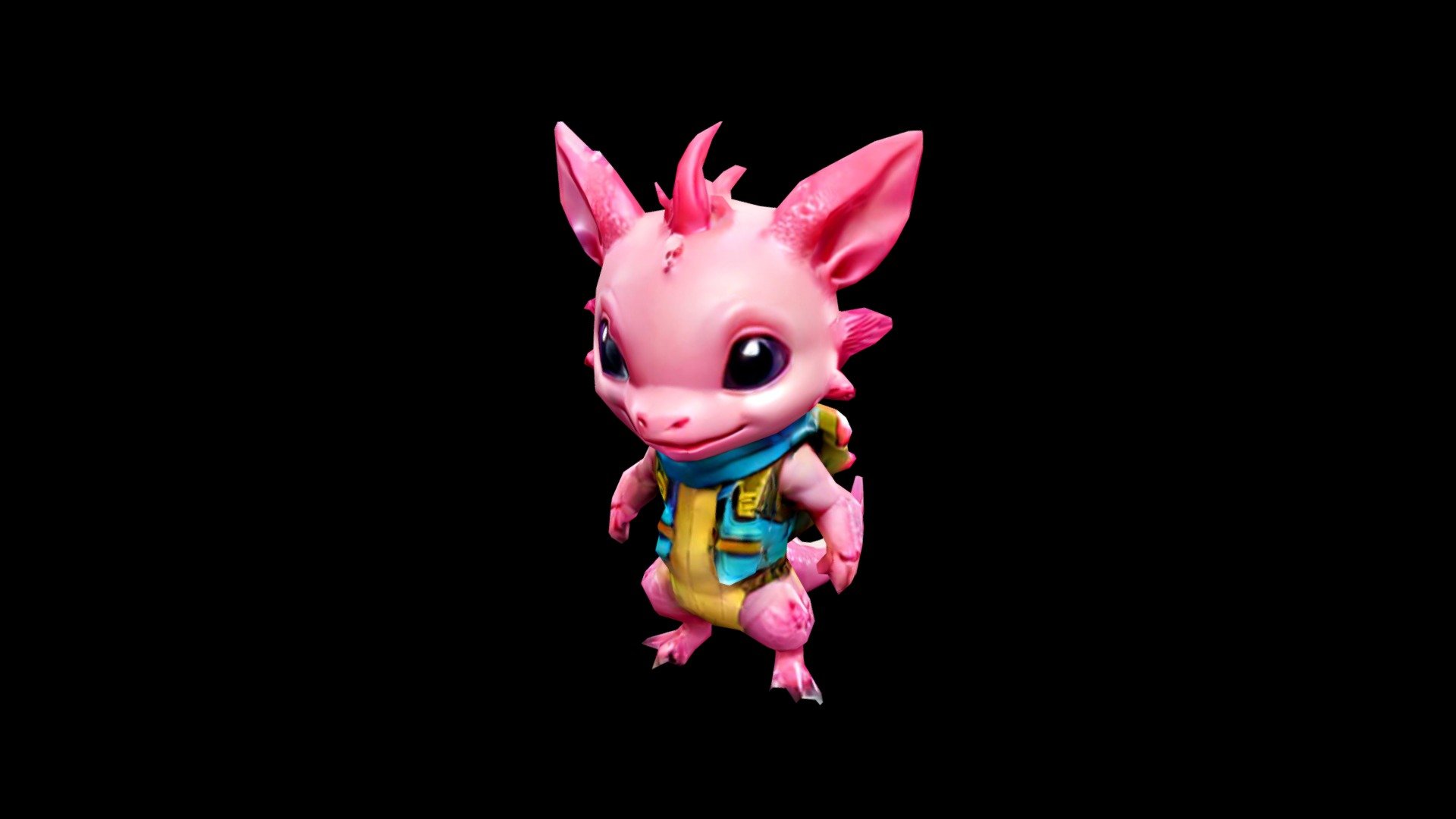 "Pink Pokemon, standing confidently with a blue - Download Free 3D ...