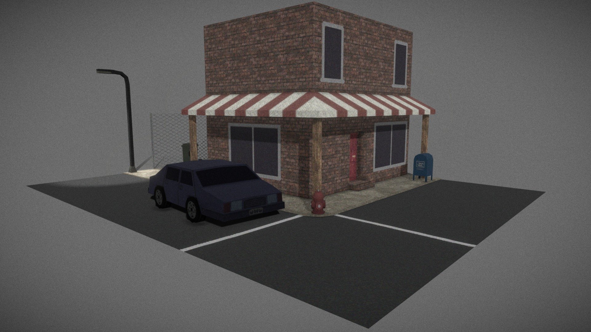 Lowpoly Street Corner - 3D model by ZedFox [5fa3d30] - Sketchfab