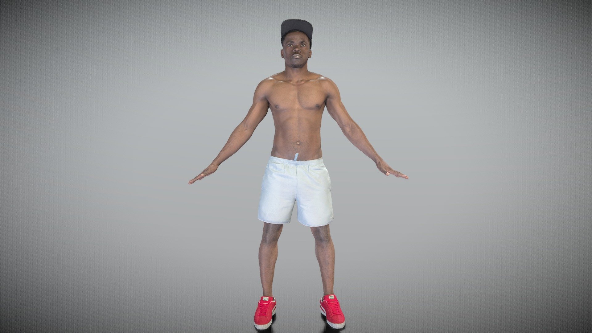 Shirtless young man ready for animation 345 - Buy Royalty Free 3D model ...