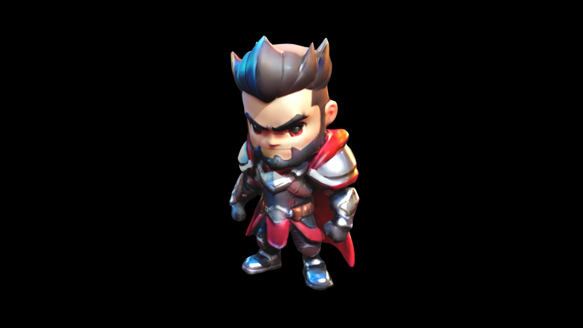 An illustrated avatar with red cape and horns, w - Download Free 3D ...
