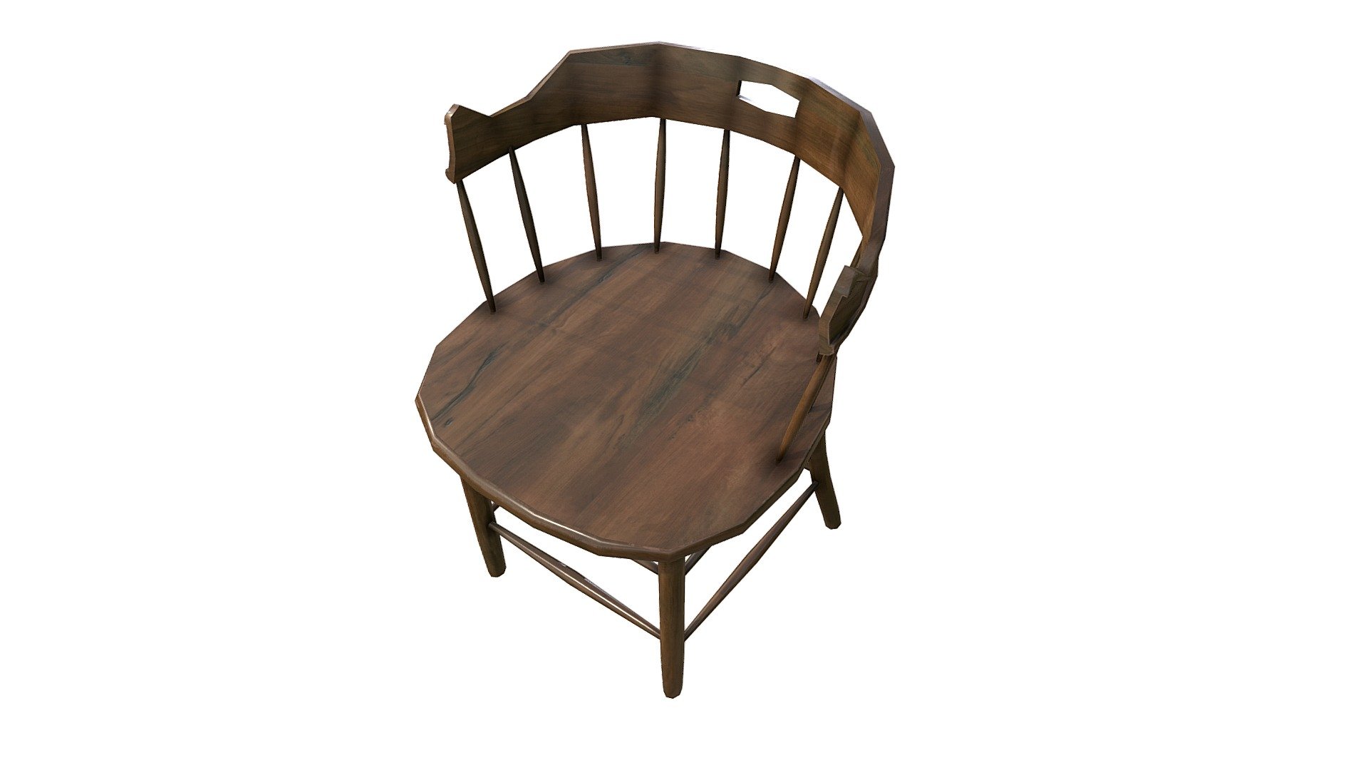 Rounded Back Wooden Chair - Buy Royalty Free 3D model by Studio Lab ...