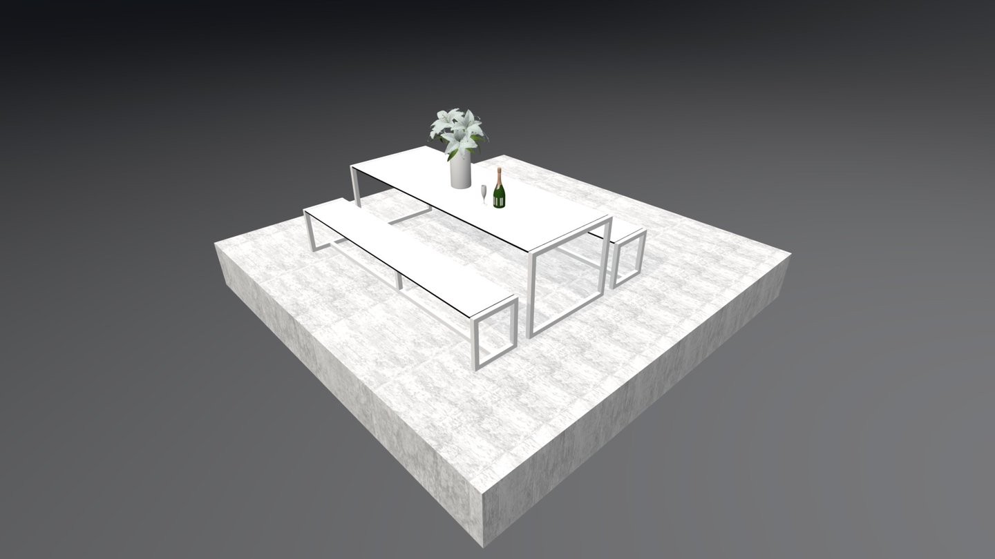 3d-tafel+bank - 3D model by tijsbellemans [5faf527] - Sketchfab