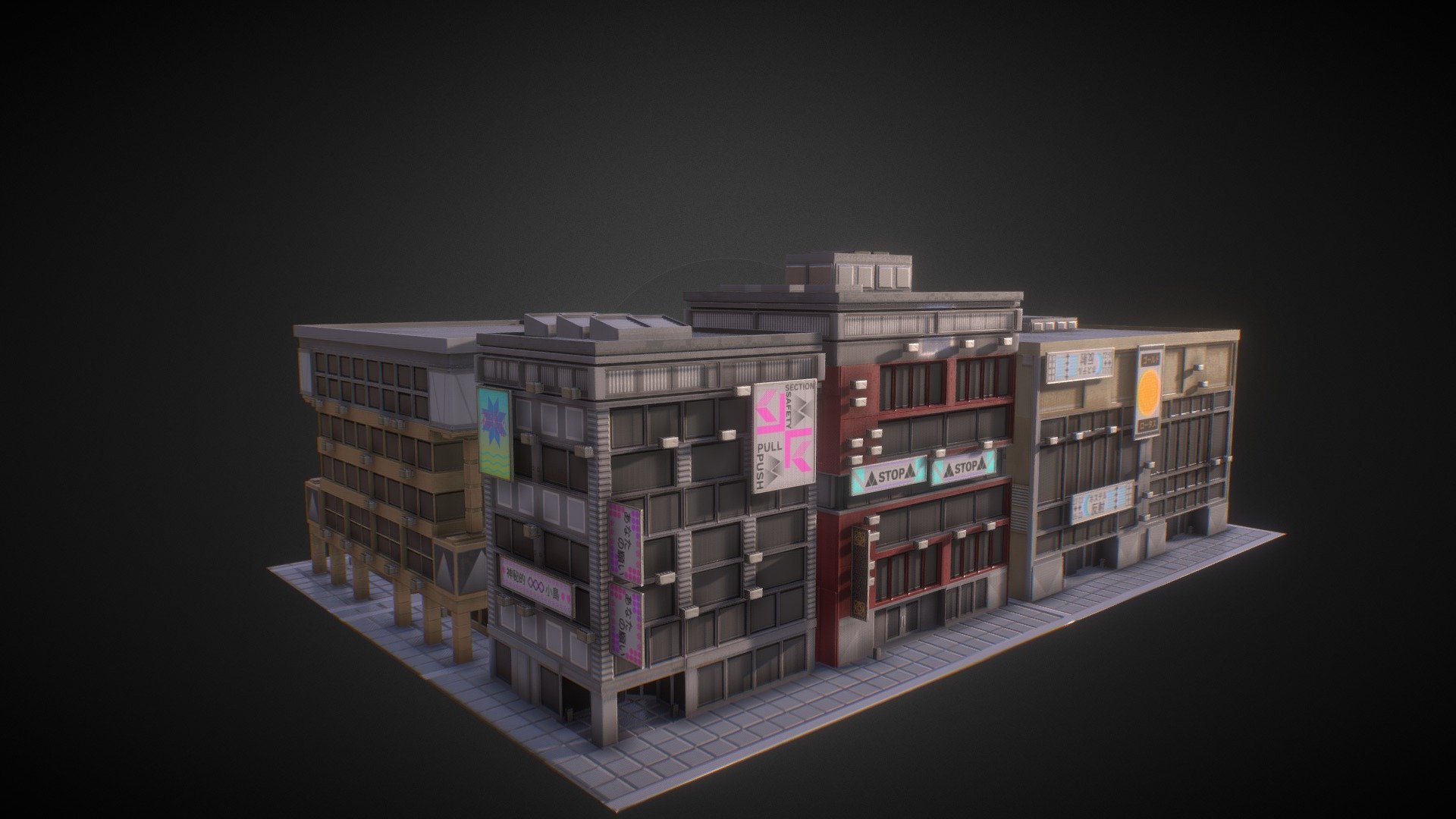 Low Poly Building Assets_1 - 3D model by _voxel_ [5fb2373] - Sketchfab