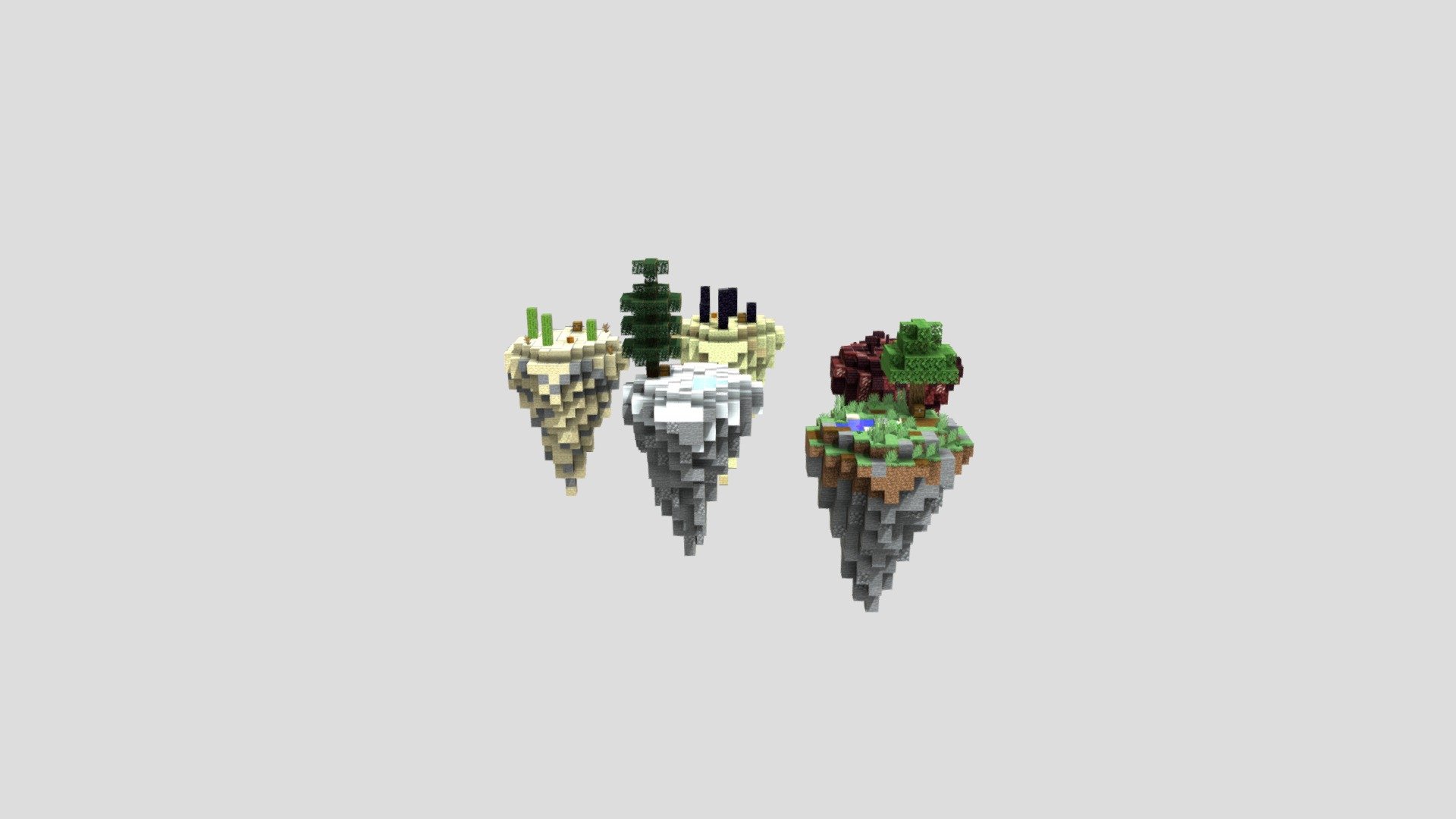 PixelMine | 5 Skyblock Islands - 3D model by Pixel Mine ...