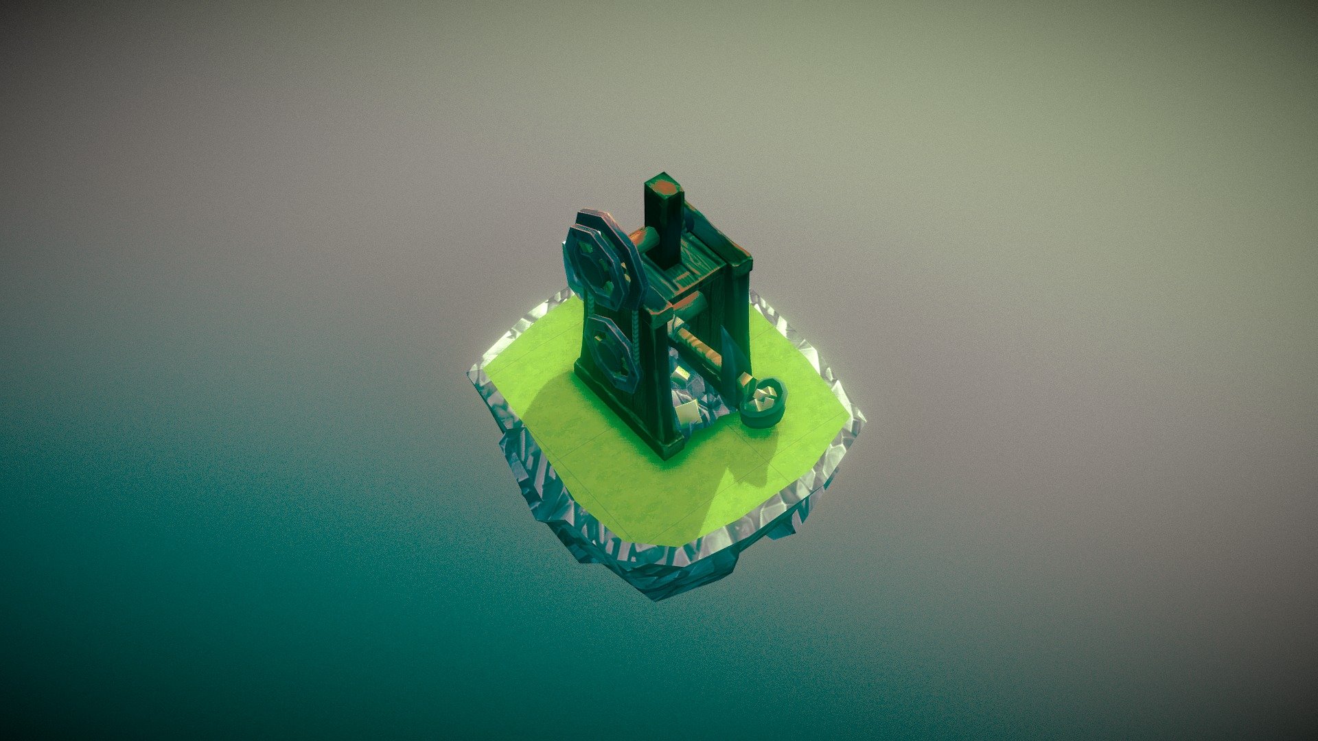Golden Mine Mesh With Ground - 3D model by kobbart [5fbbde2] - Sketchfab