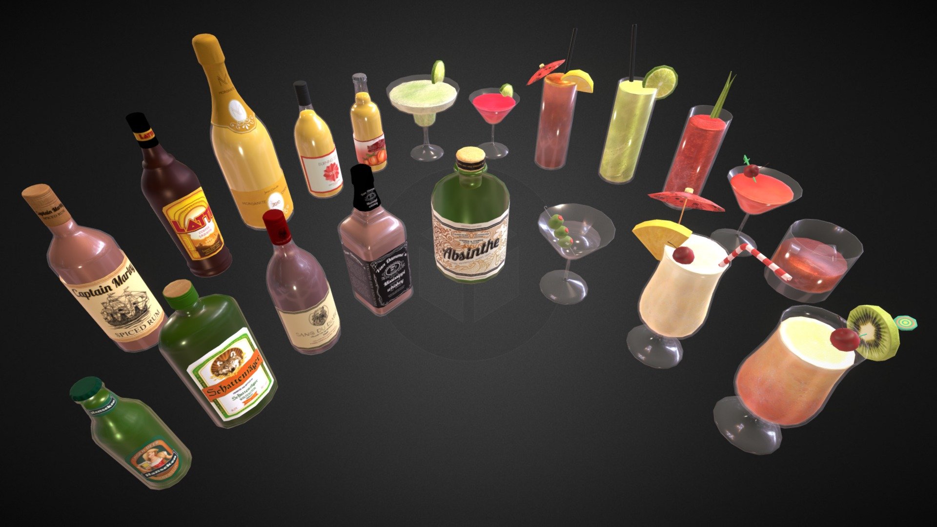 Booze Heaven Pack - Buy Royalty Free 3D model by Nekobolt [5fc09a0 ...