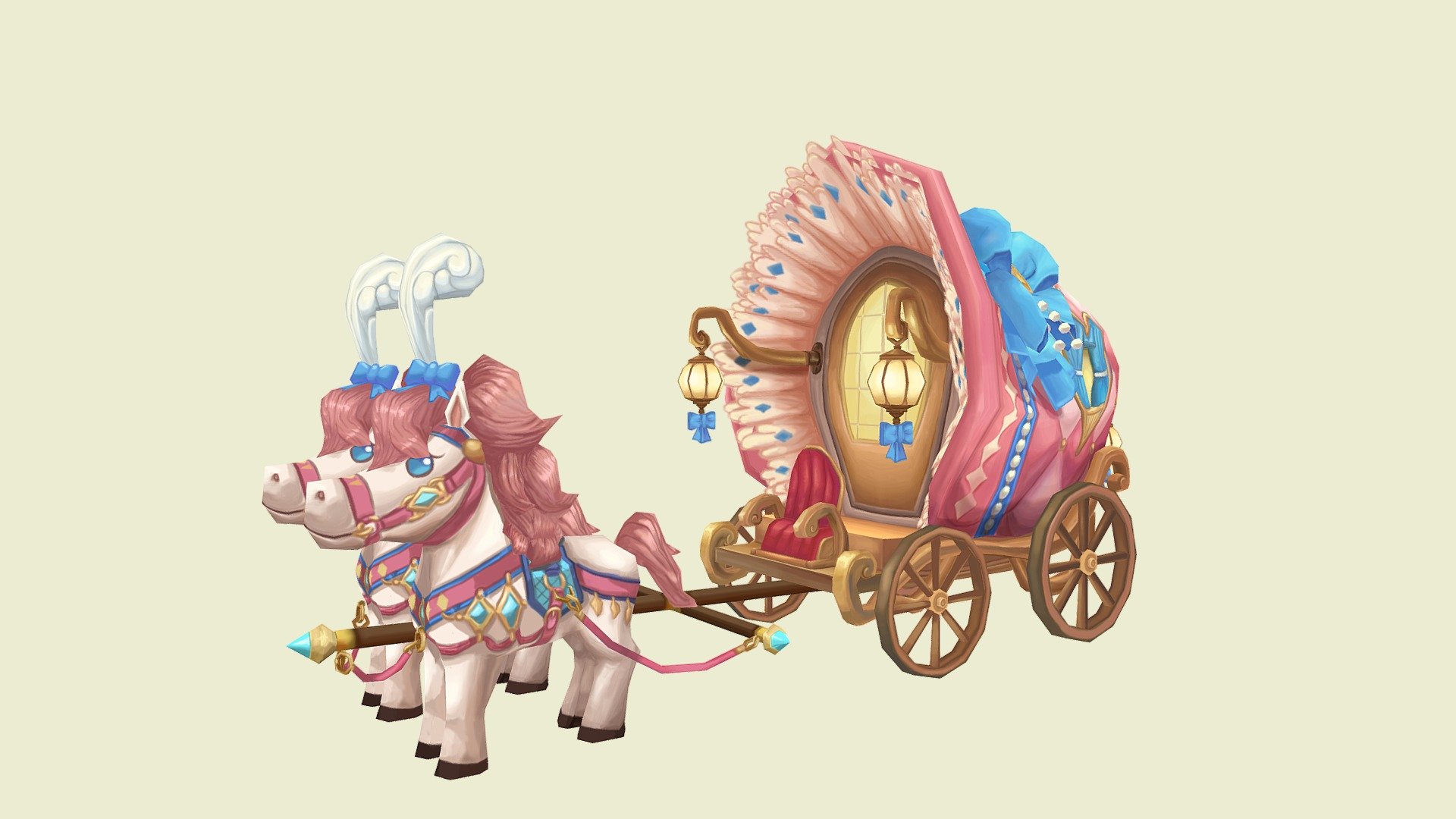 Pink Carriage - 3D model by Gihye [5fc2580] - Sketchfab
