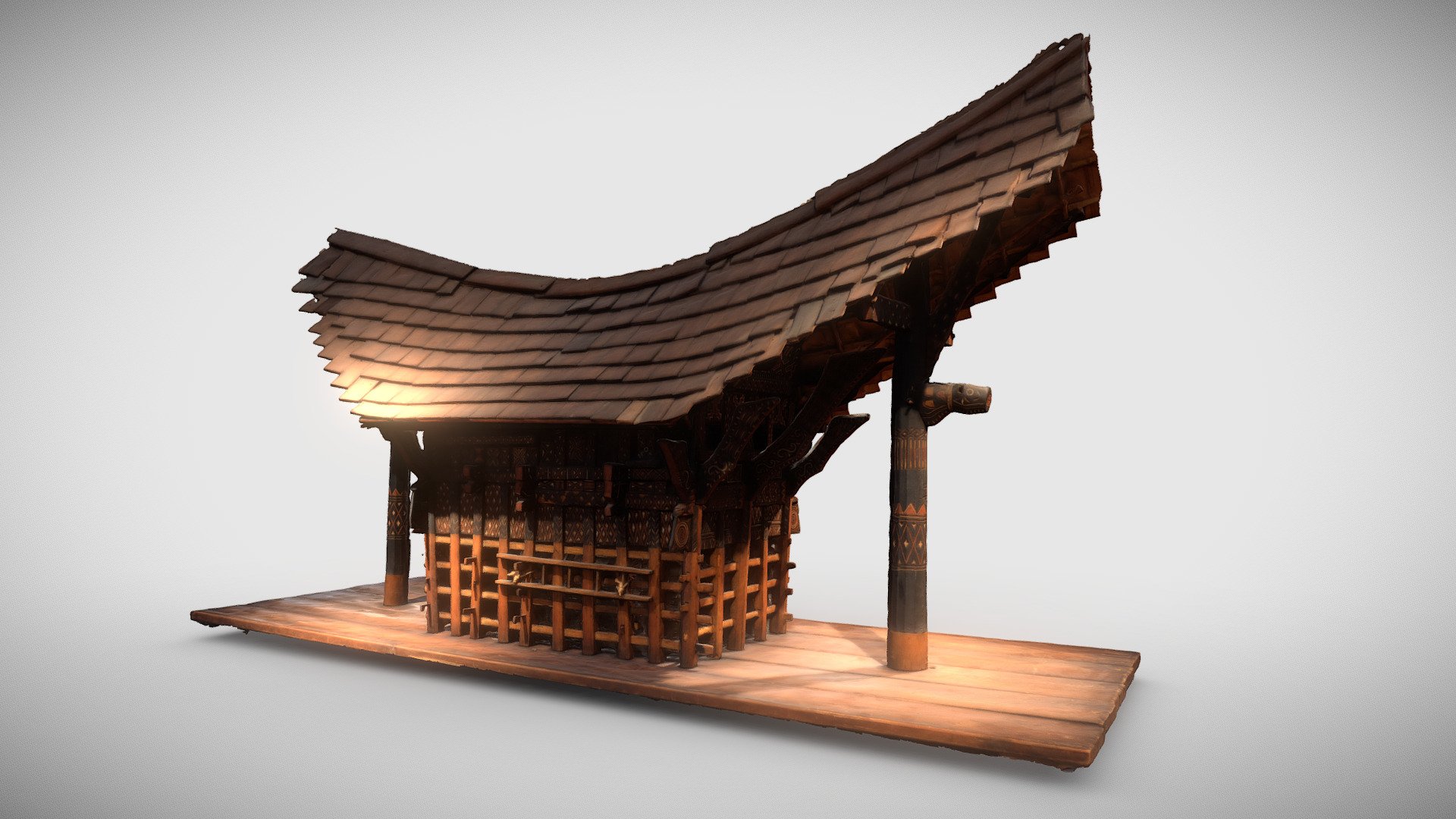 Model of Tongkonan - Buy Royalty Free 3D model by Geoffrey Marchal ...