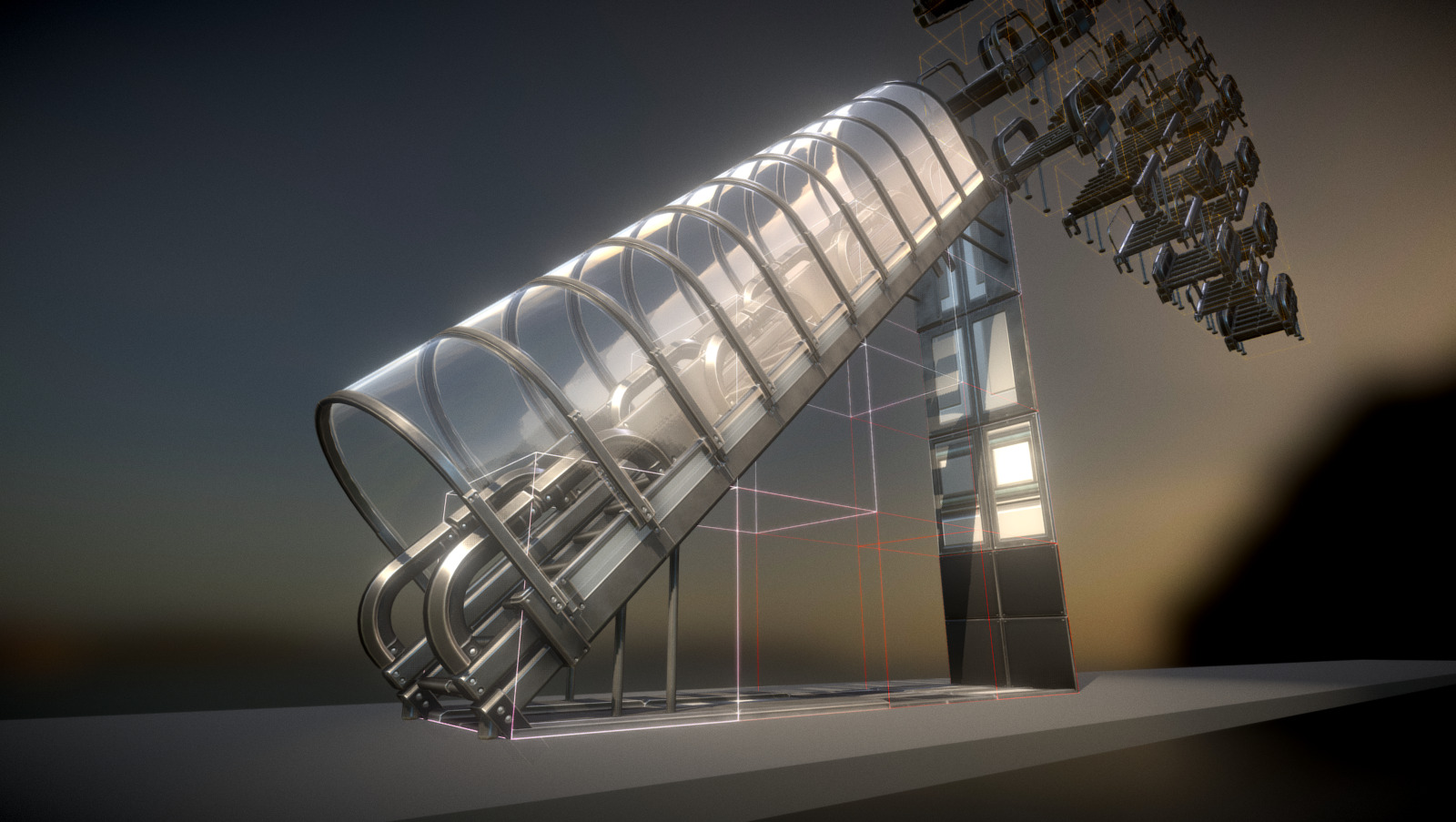 Sci-Fi Staris Version 2 Test Animation - 3D model by 3DHaupt ...