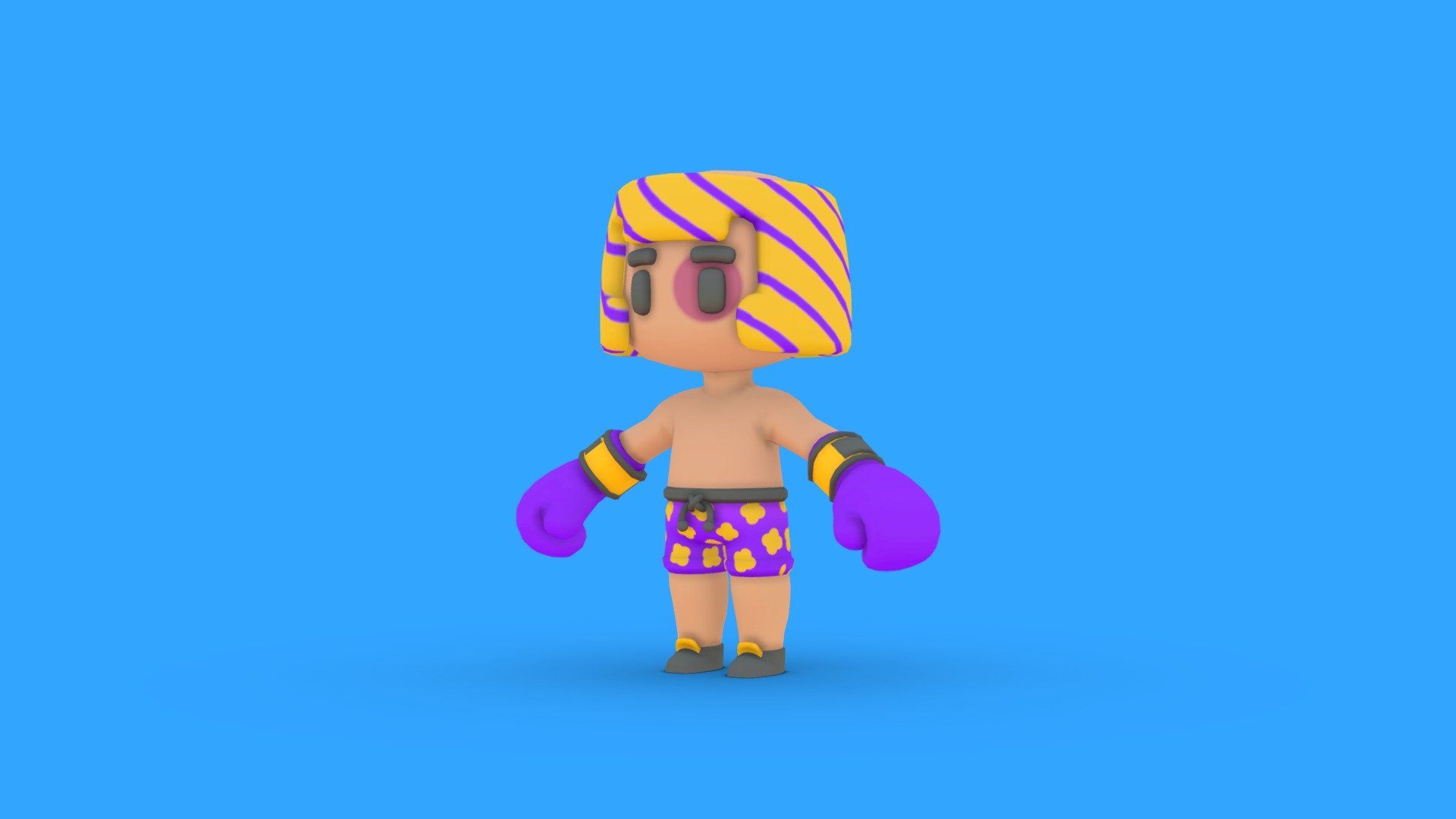 Hyper Casual Cartoon Character Boxer - Buy Royalty Free 3D model by 3DGameObjects [5fc413b ...