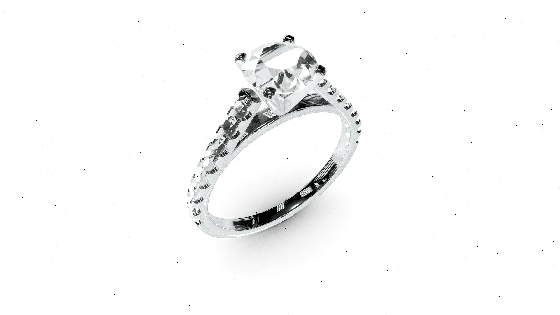 Diamond Ring - Cathedral Shared Prong - 3D model by Luis Rocha ...