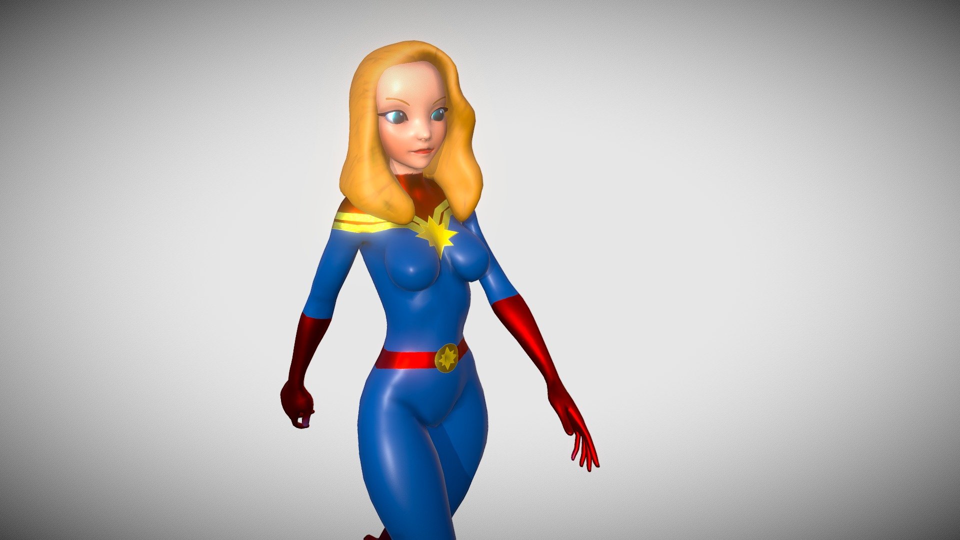 Captain Marvel - Cartoon - Buy Royalty Free 3D model by Ferran Duran ...