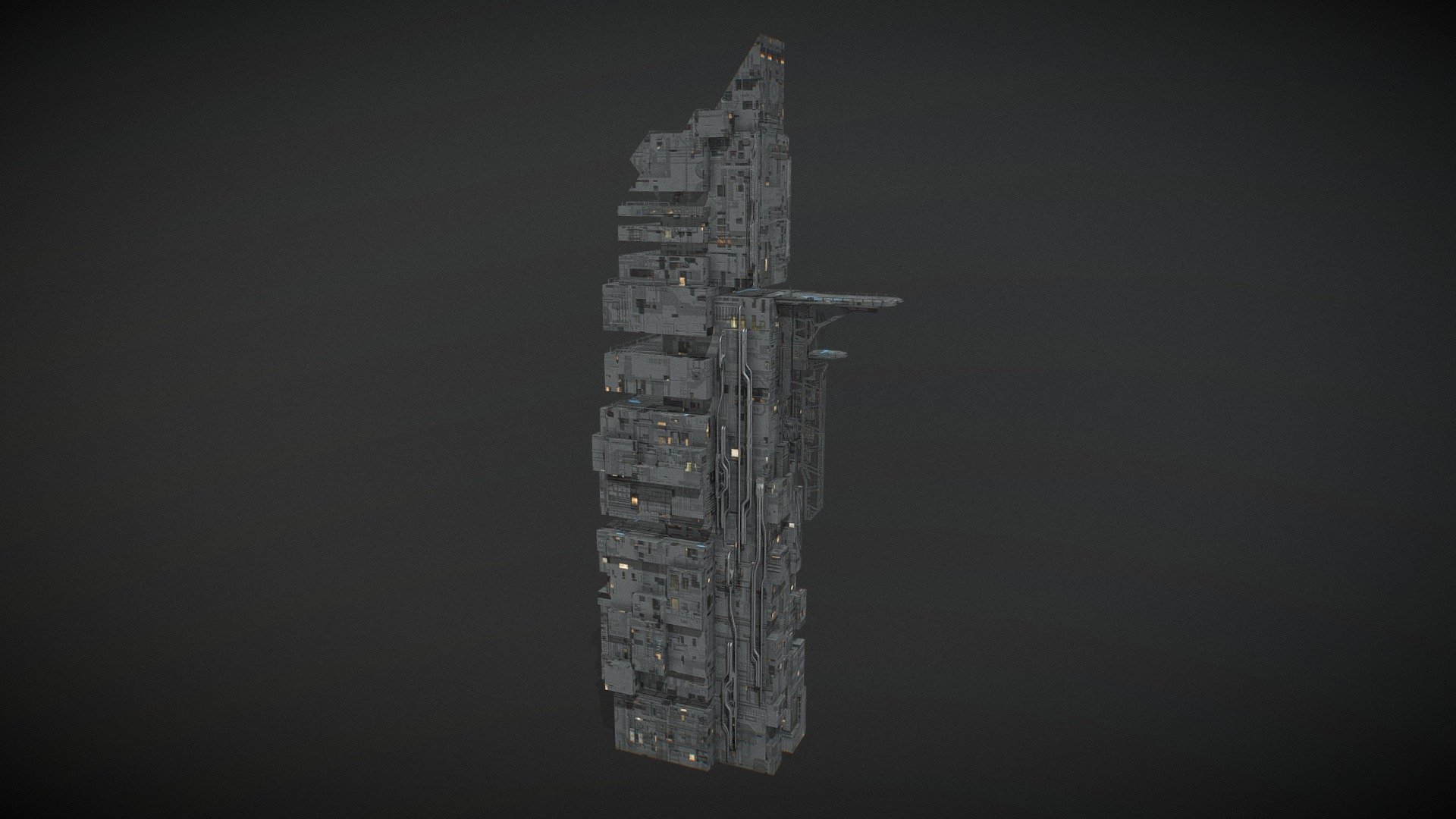 CyberPunk_Scifi Buildings 003 - 3D model by Zippy (@zhipenlee) [5fd0e33 ...
