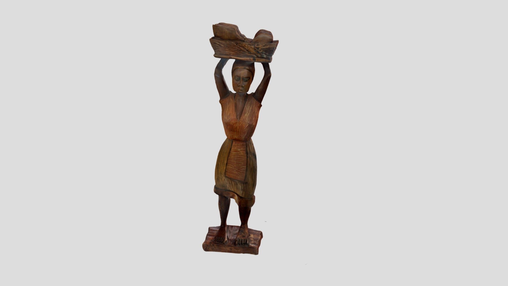 Wooden sculpture, African woman - Download Free 3D model by coatar.john ...
