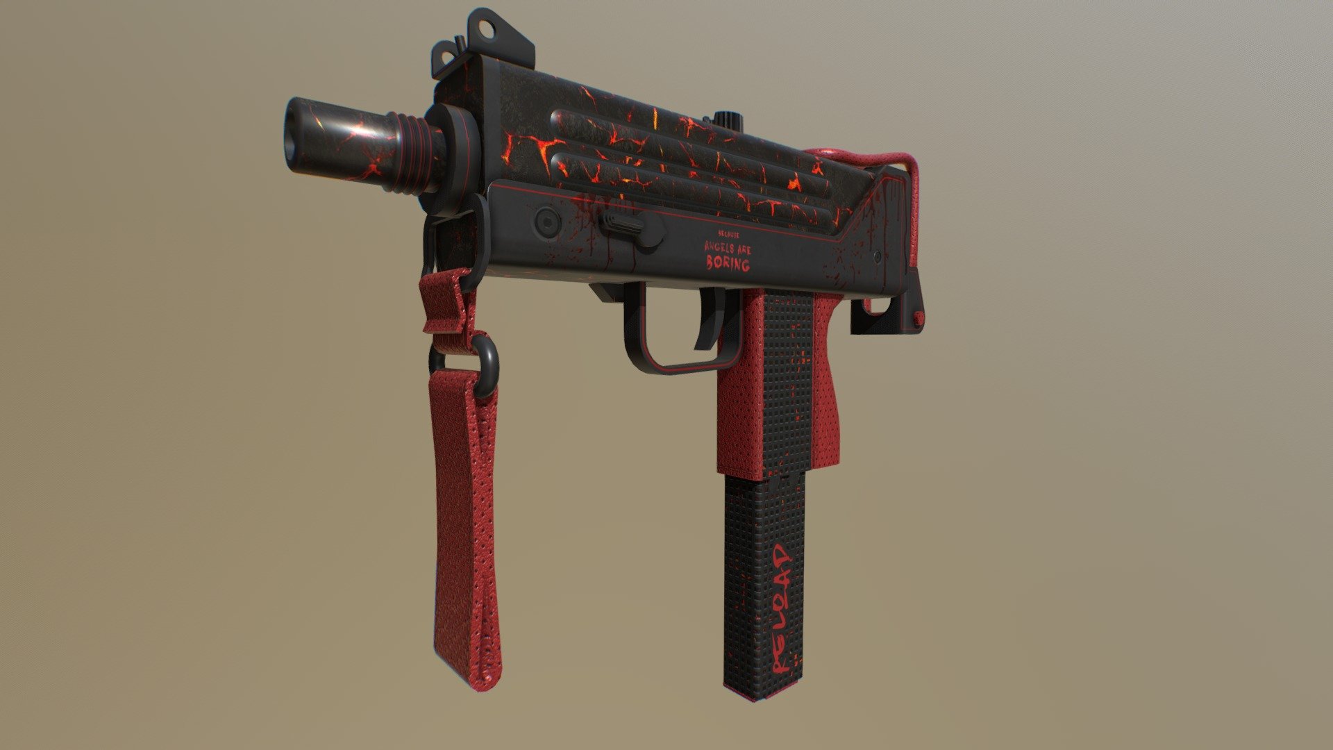 Mac10 - Volcano Fire - 3D model by eddievilar [5fd96fd] - Sketchfab