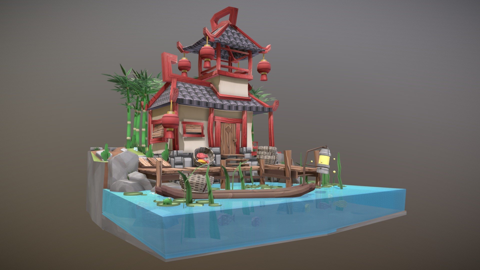 the Chinese Fisherhut || DAEvillages - 3D model by karolinka kayah ...
