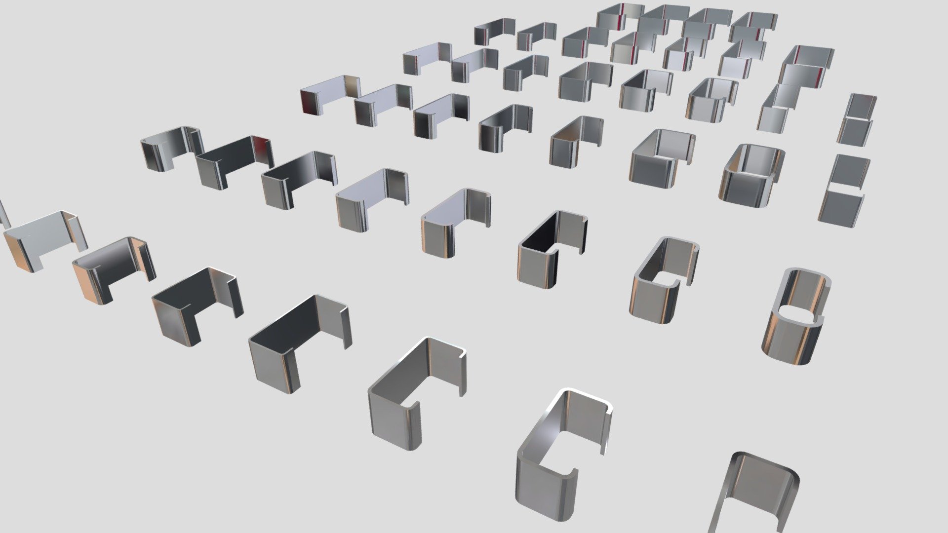 Low poly 43 standard C Profiles (th... more 2mm) - Buy Royalty Free 3D ...